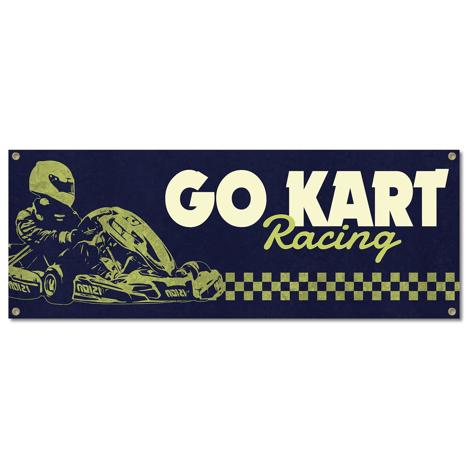 Go Kart Racing | 18" X 48" Banner | Outdoor Vinyl Sign With Grommets ...