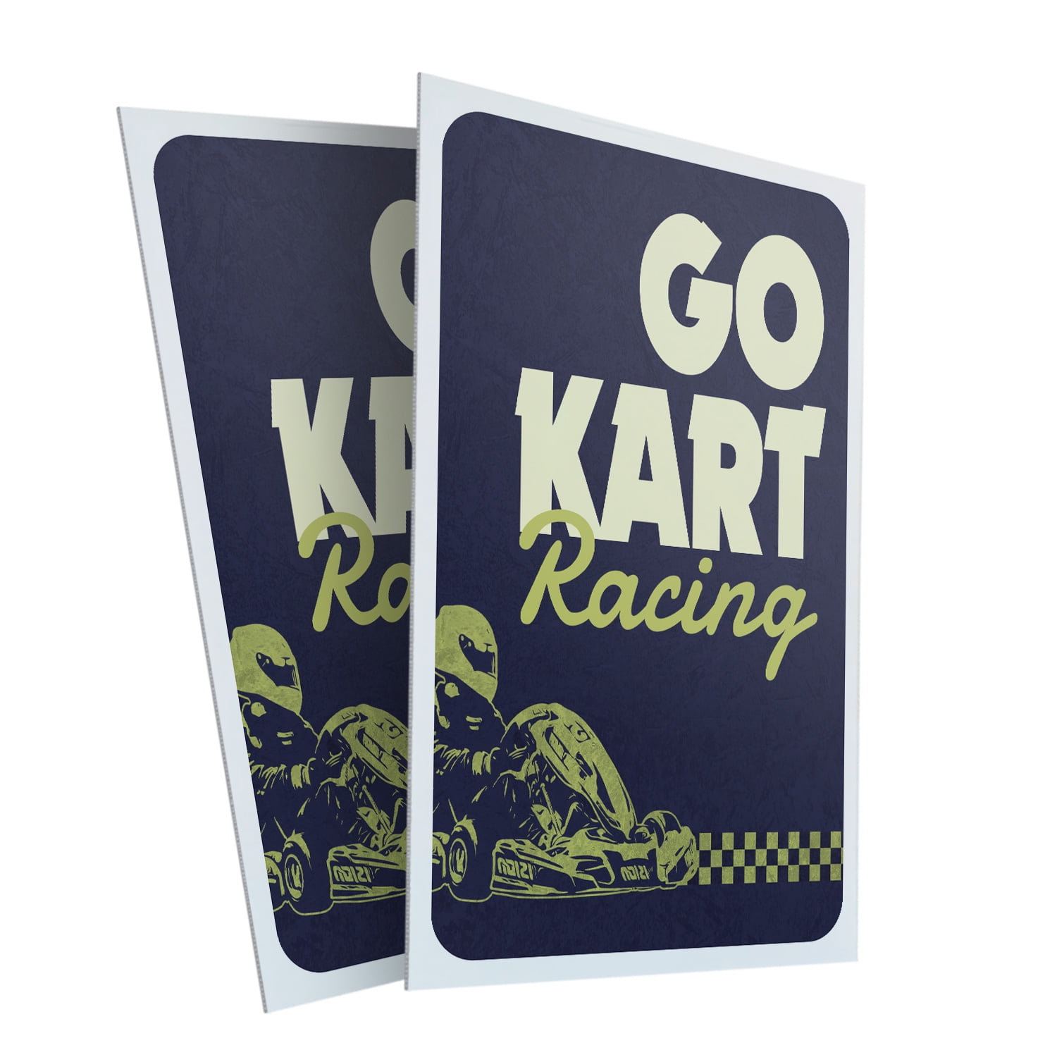 Go Kart Racing (2-PACK) 24" x 36" Plastic Signs | Sign Insert 4mm ...