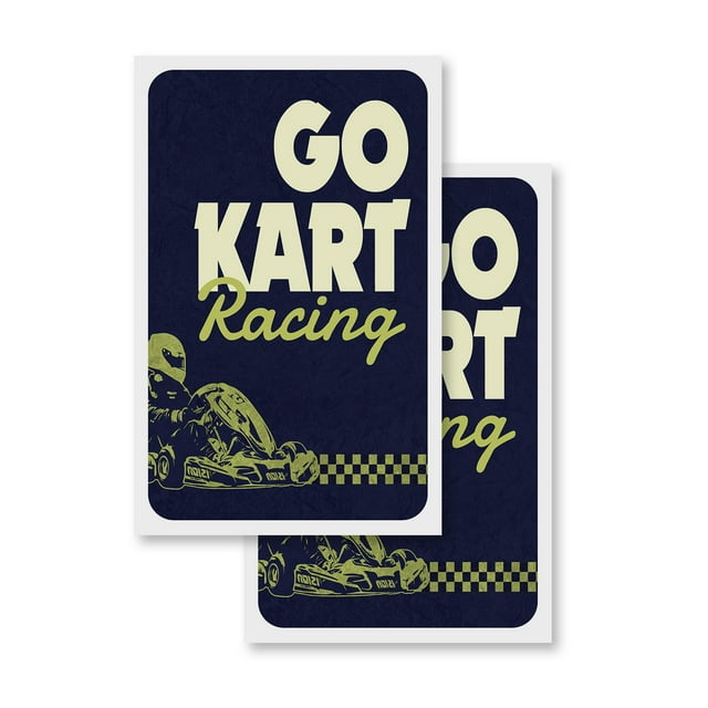 Go Kart Racing (2-PACK) 24" x 36" Vinyl Decals | Sign Insert Peel ...