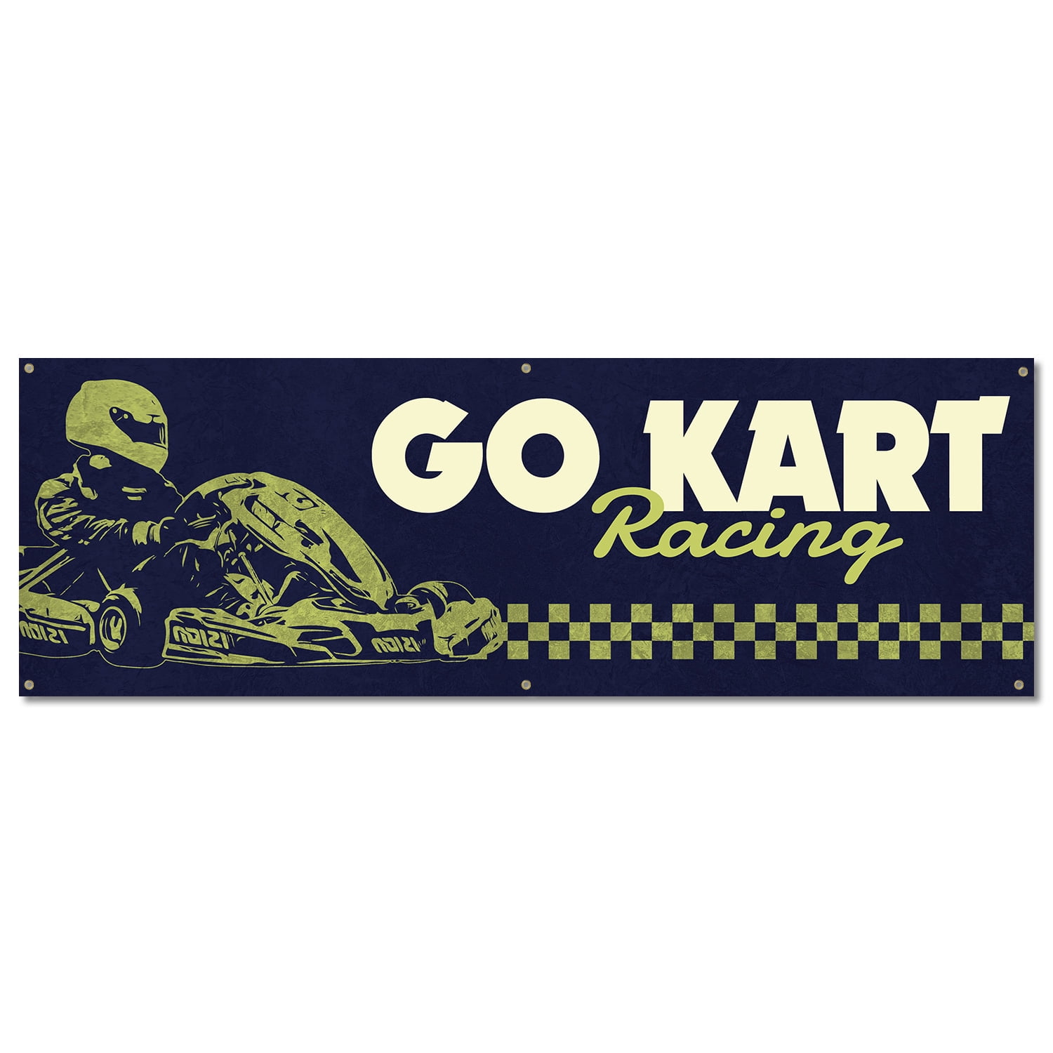 Go Kart Racing | 24" X 72" Banner | Outdoor Vinyl Sign With Grommets ...