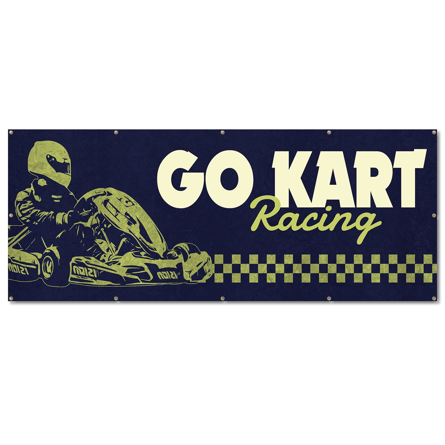 Go Kart Racing | 48" X 120" Banner | Outdoor Vinyl Sign With Grommets ...
