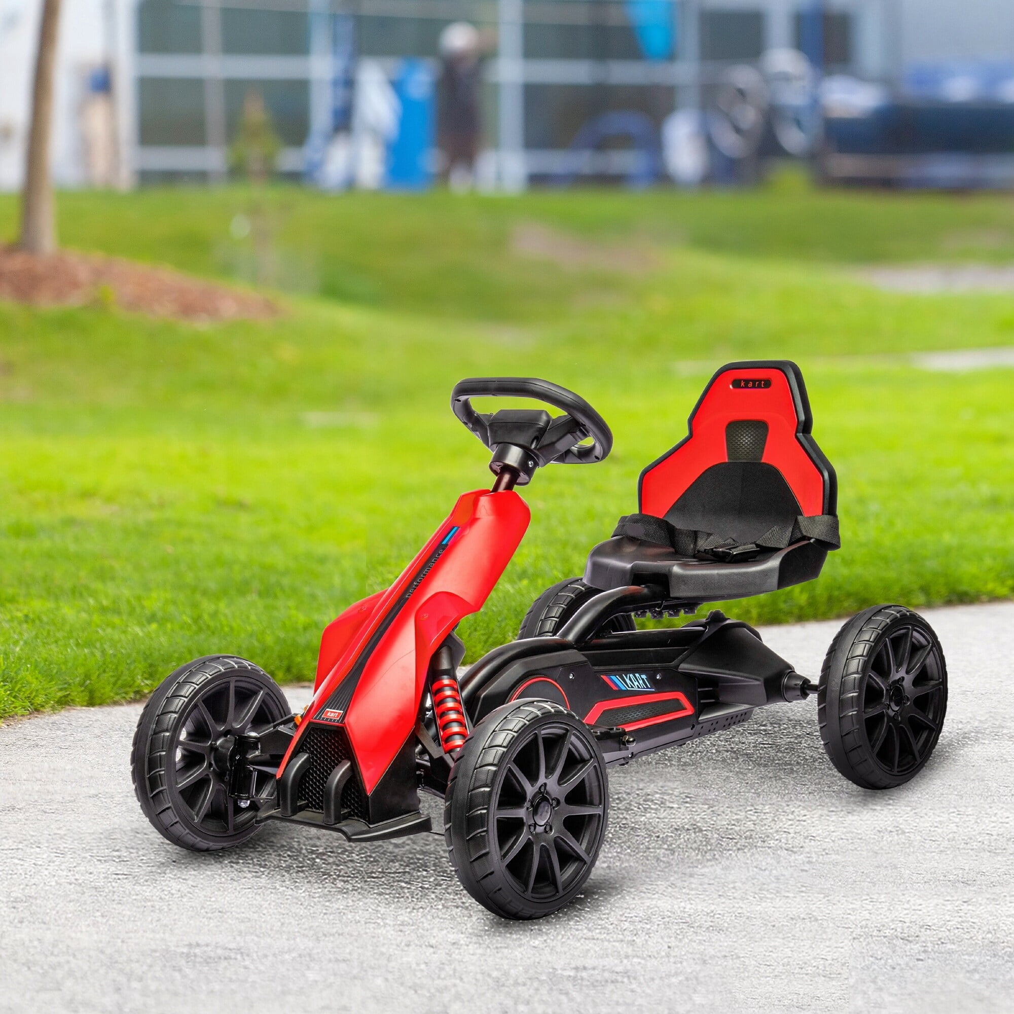 Go Kart for Kids with Seat Belt and Backrest, Realistic Ride on Motor ...