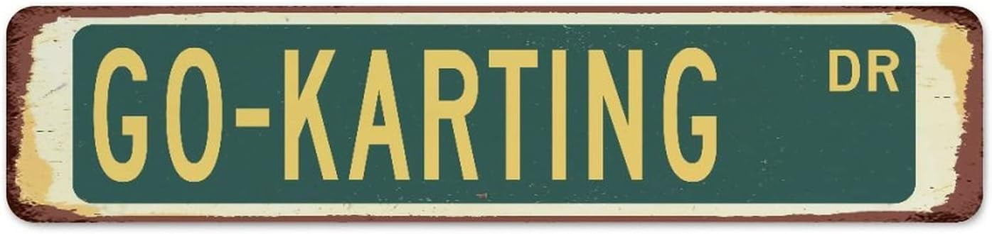 Go Karting Racing Aluminum Metal Sign Farmhouse Coffee Bar Gate Pubs ...