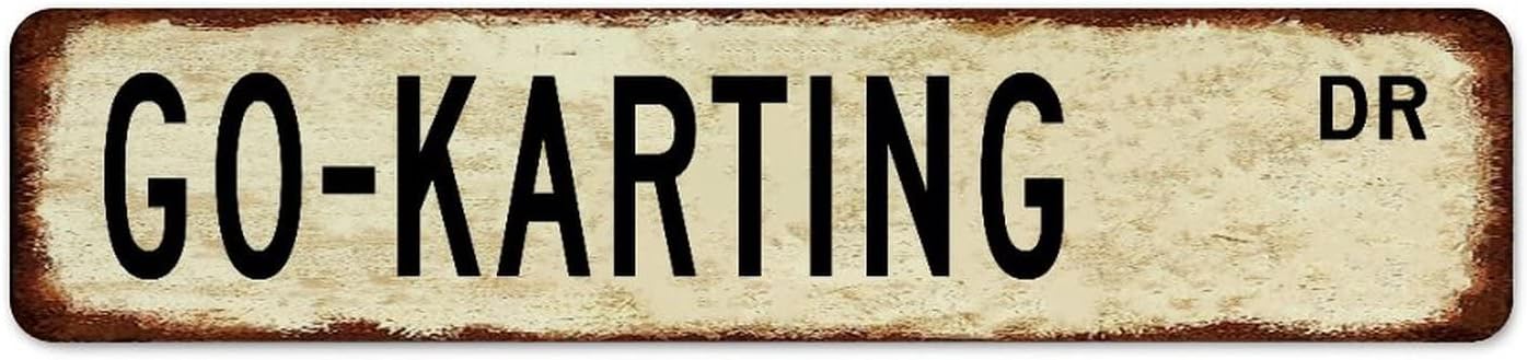Go Karting Racing Metal Sign Country Outdoor Coffee Bar Patio Man Cave ...