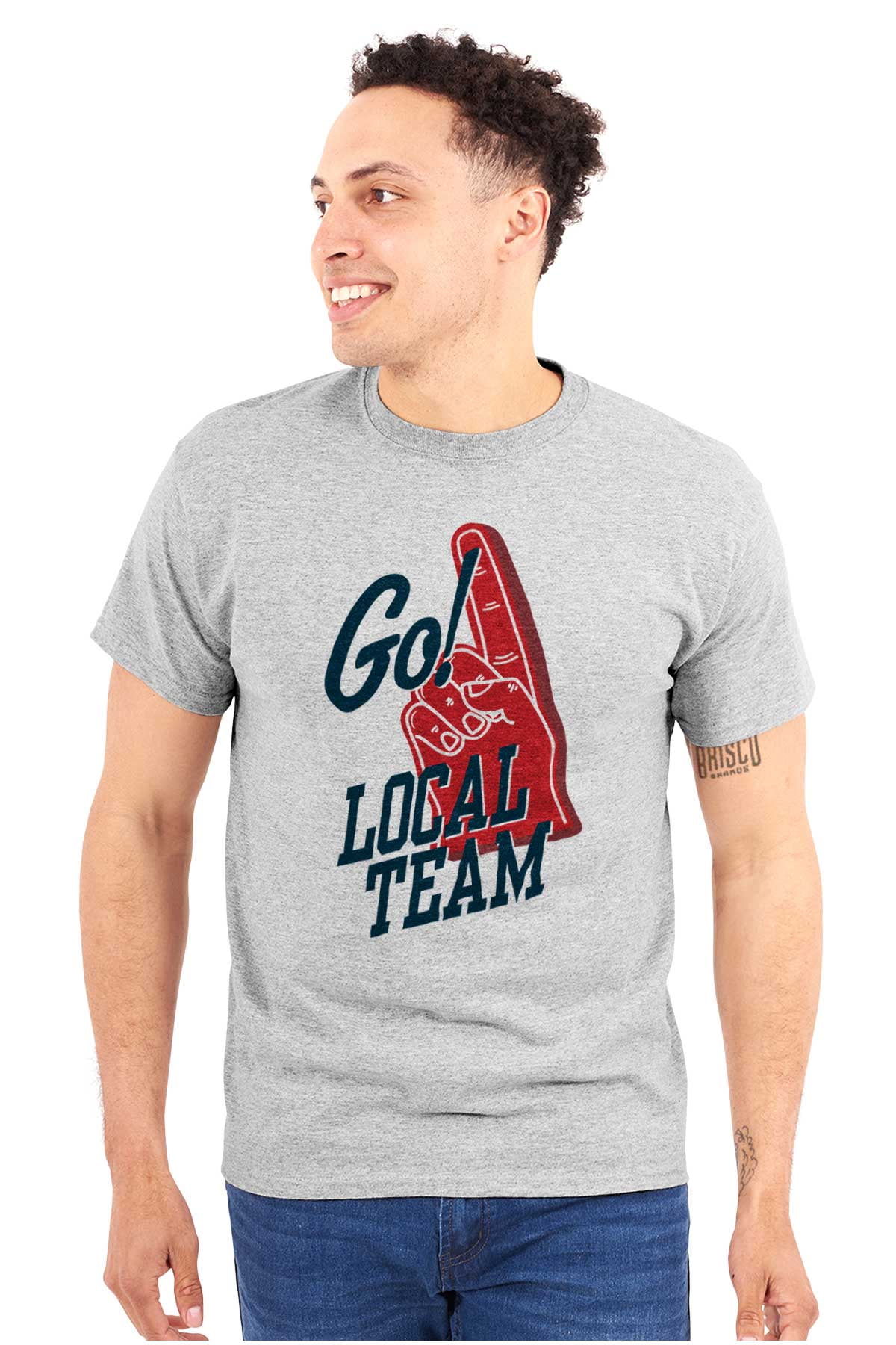 Go Local Sport Team Number 1 Fan Sign Plus Size Crewneck Graphic Tee ...