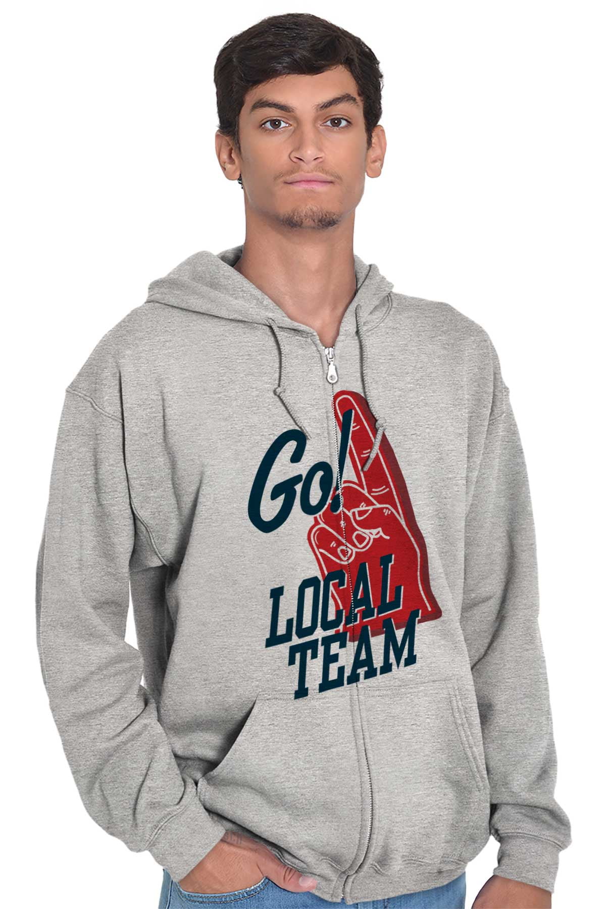 Go Local Sport Team Number 1 Fan Sign Unisex Fleece Graphic Zip Up ...