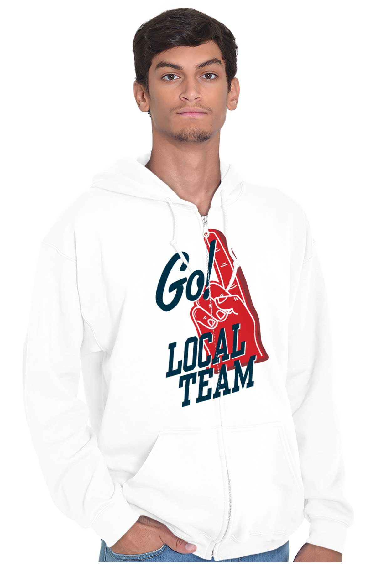 Go Local Sport Team Number 1 Fan Sign Unisex Fleece Graphic Zip Up ...