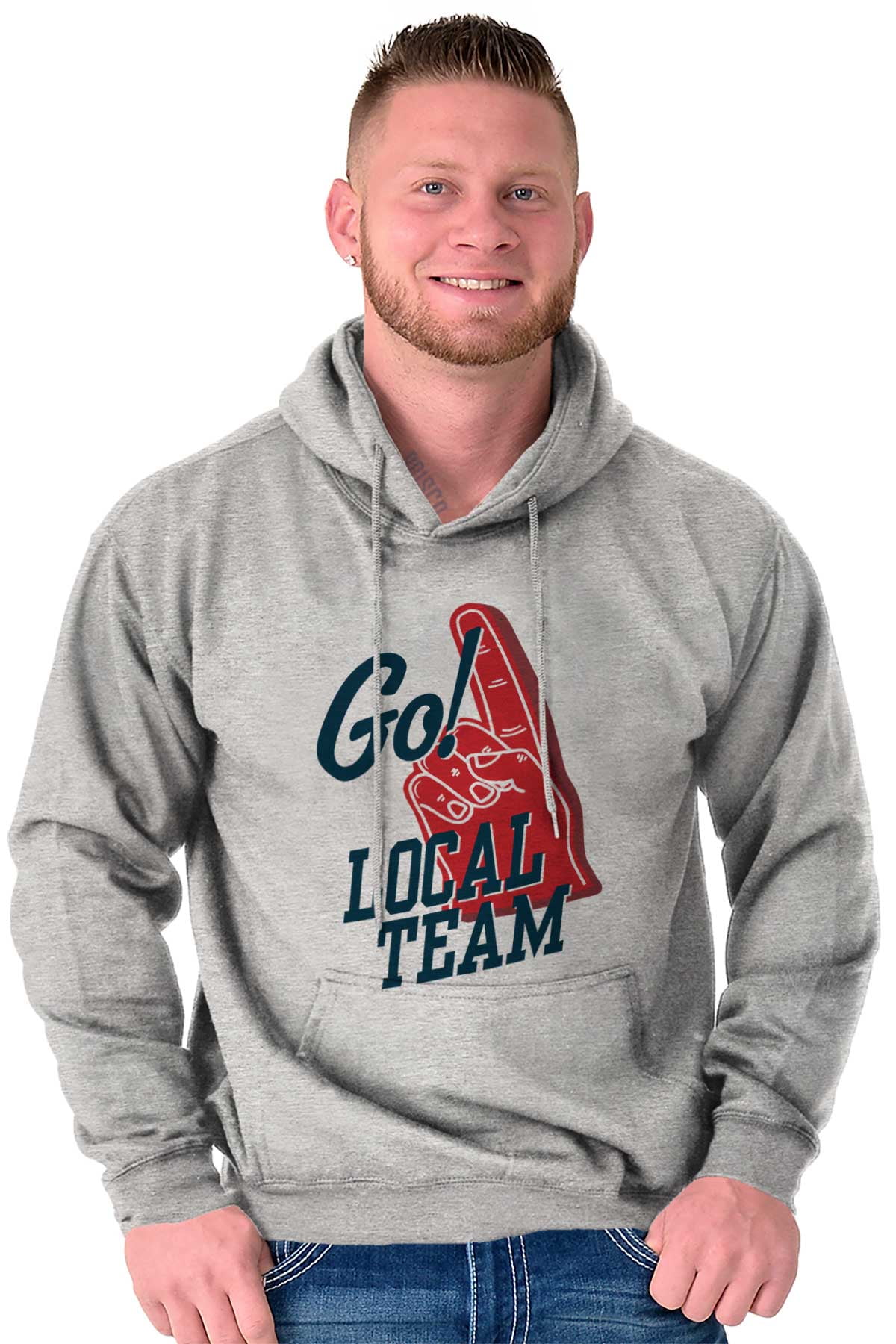 Go Local Sport Team Number 1 Fan Sign Unisex Plus Fleece Graphic Hoodie ...