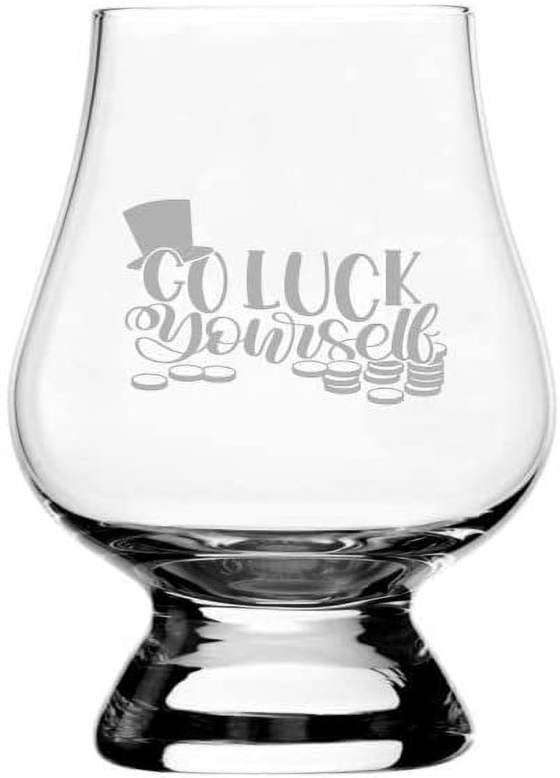 Go Lucky Yourself St Patrick's Day Etched 2.5oz Glencairn Miniature Wee ...