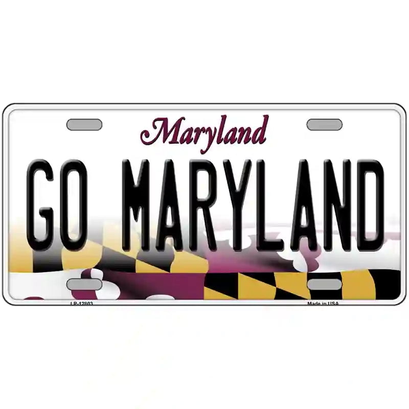 Go Maryland Novelty Metal License Plate Tag 12" x 6" Automotive (LP ...