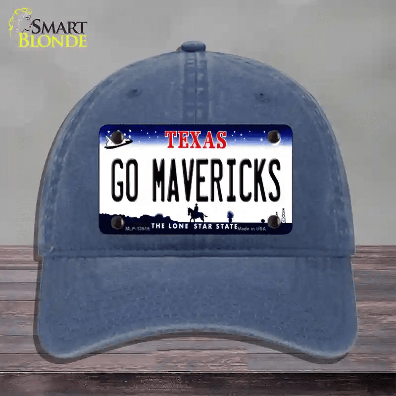 Go Mavericks Novelty License Plate Hat Tag Unconstructed Cotton Navy ...