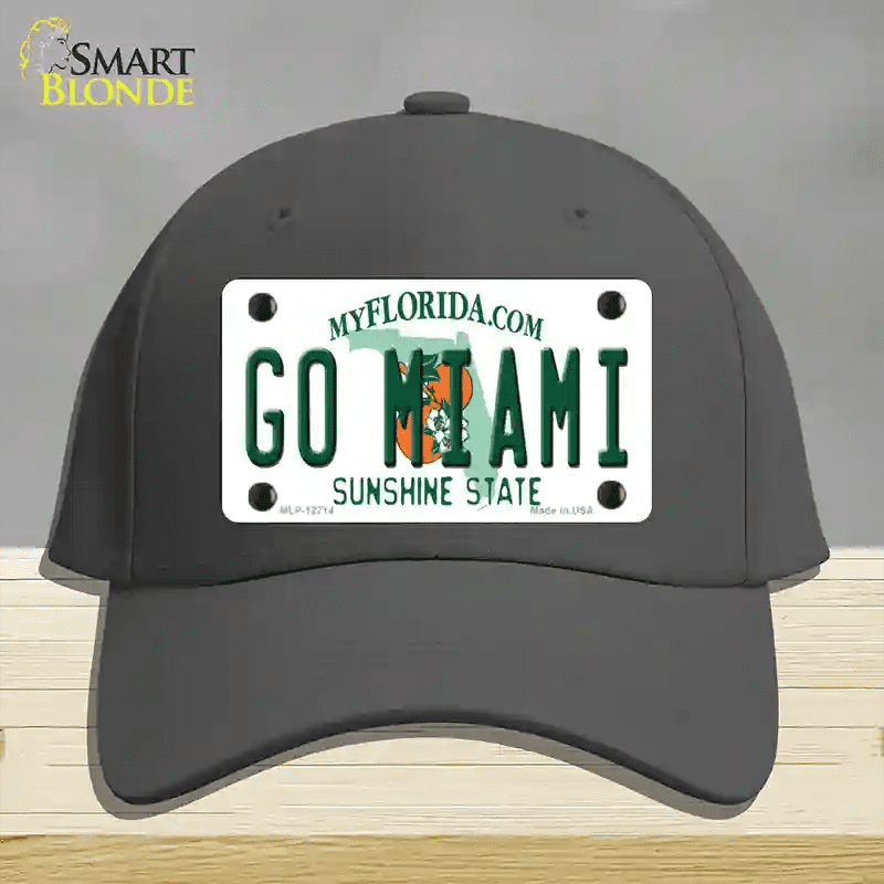 Go Miami Novelty License Plate Hat Cotton Charcoal - Walmart.com