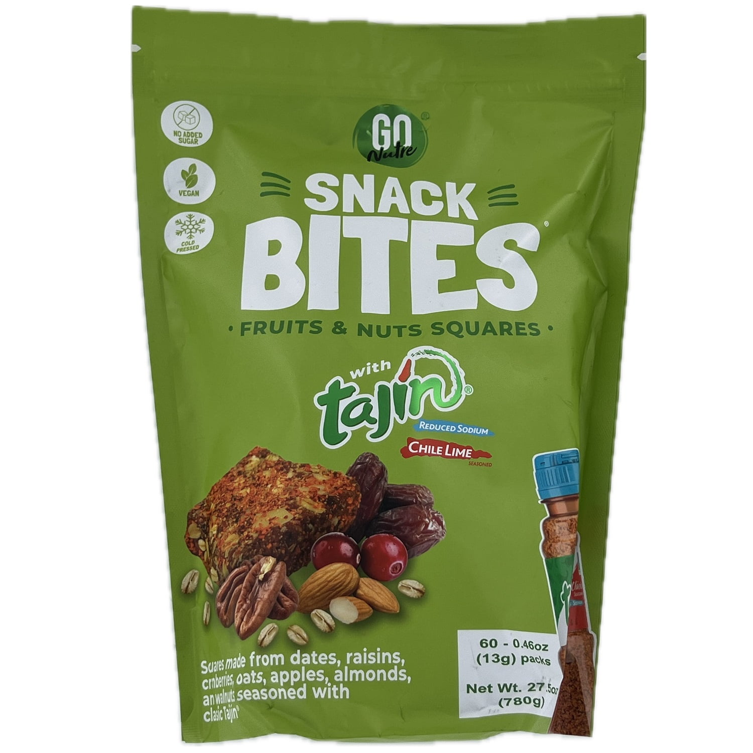 Go Nutre Fruit & Nut Squares Snack Bites with Tajin, 0.46 Ounce (Pack ...