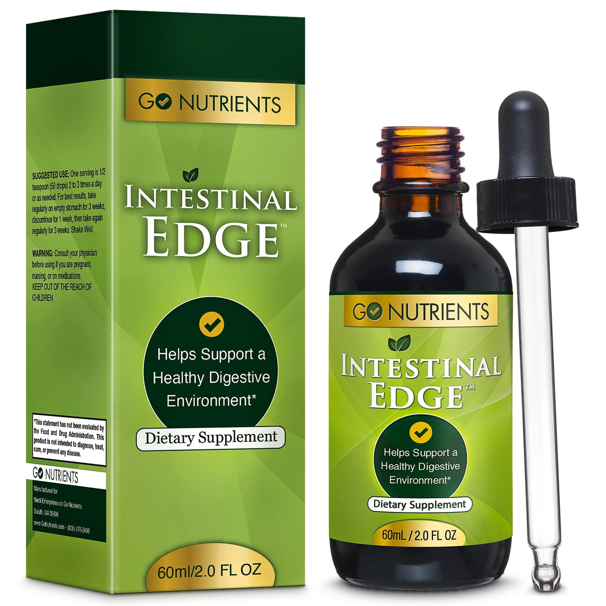 Go Nutrients Intestinal Edge - Digestive Support Liquid Drops ...