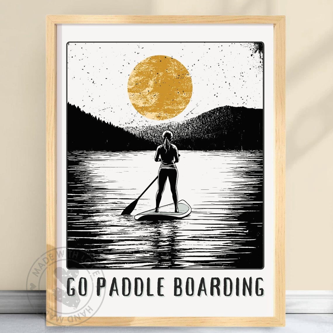 Go Paddle Boarding Poster, Standing Paddle Board Print, Gift For A Girl ...