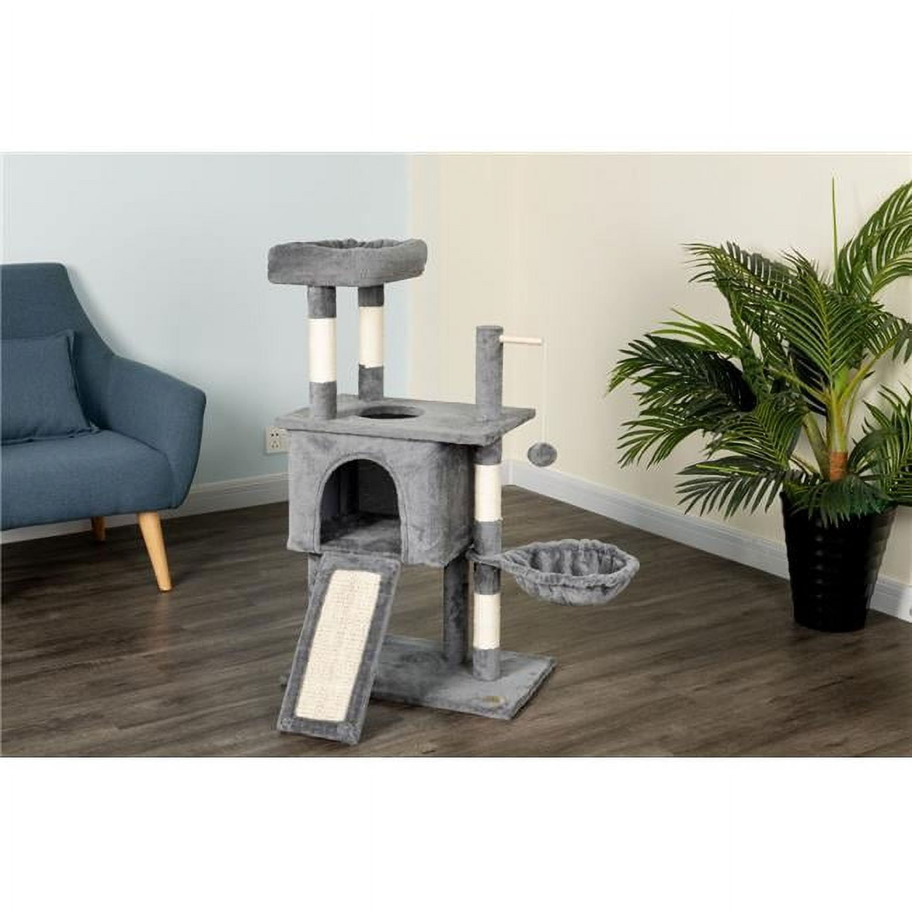 Go Pet Club FS801 Everyday Value 38in Three Level Cat Tree Tower, Gray ...