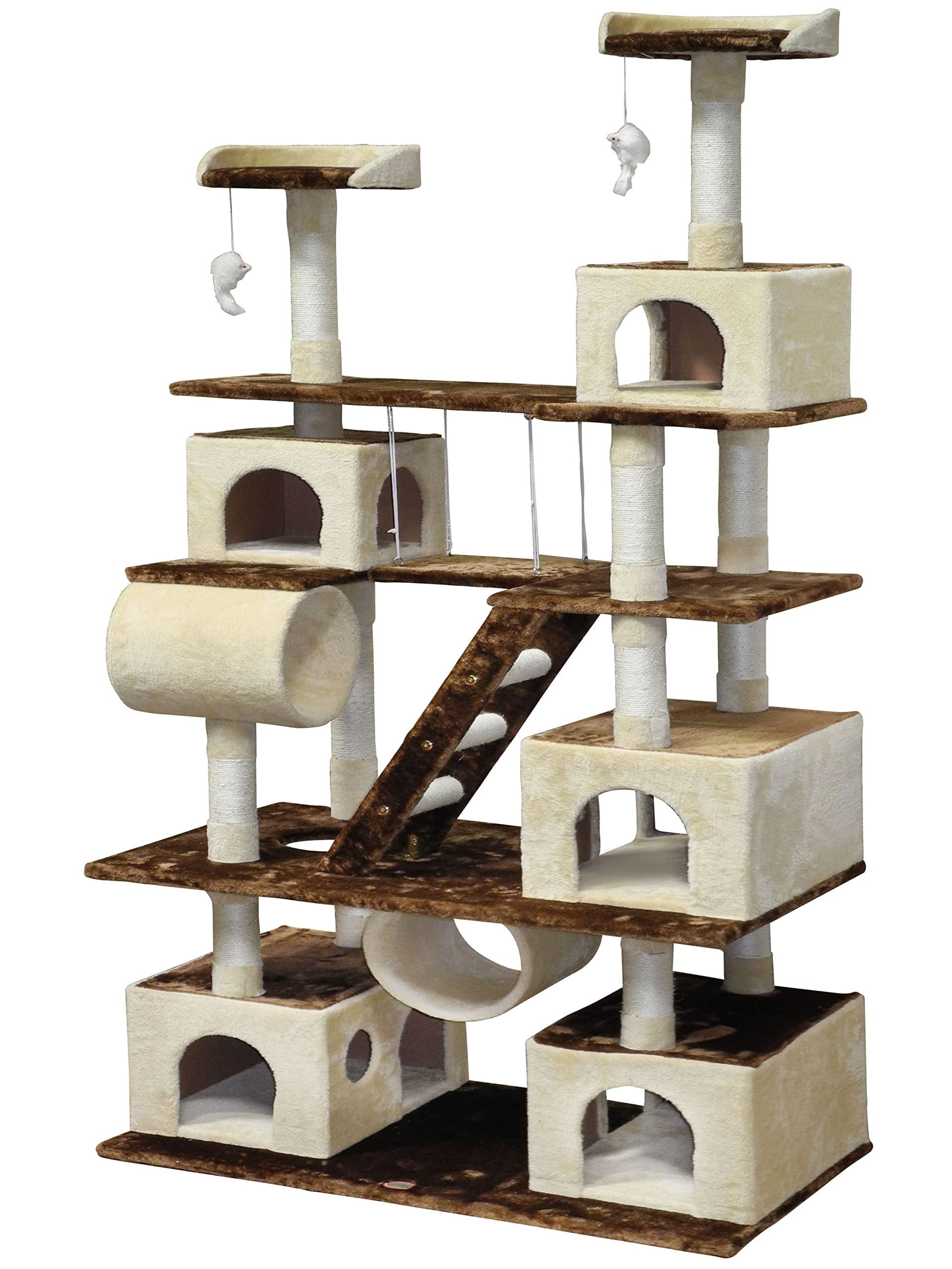 Go Pet Club Huge 87" Tall Cat Tree House Climber Furniture with Swing ...