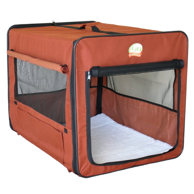 Go Pet Club Soft Pet Carrier Crate - Brown, Portable, Heavy Duty, with ...