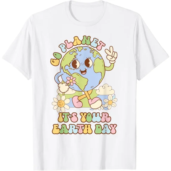 Go Planet Earth Day 2025 Retro Teacher Kids Eco Celebration Style ...