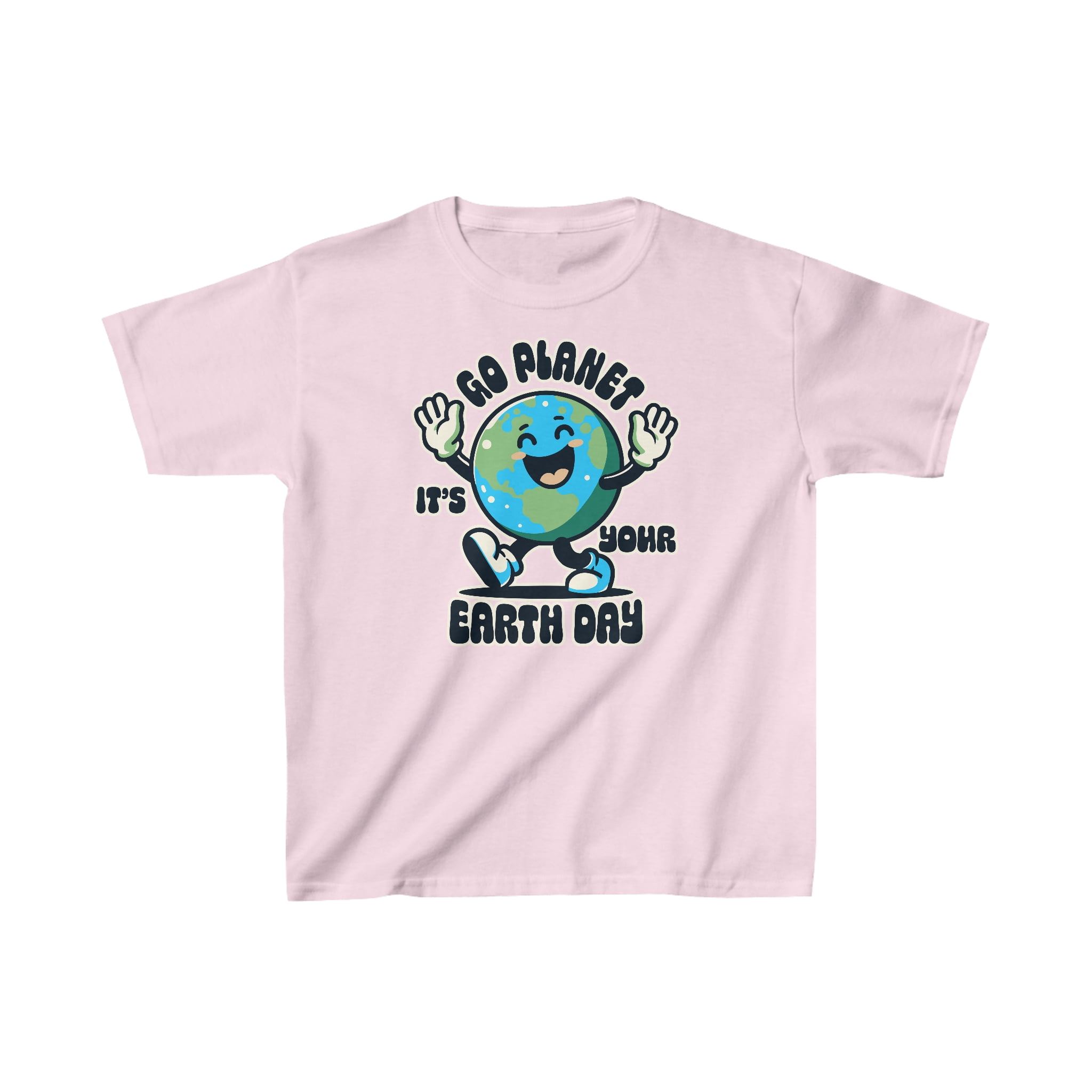 Go Planet It's Your Earth Day 2024 Funny Retro Mascot Kids Heavy Cotton ...