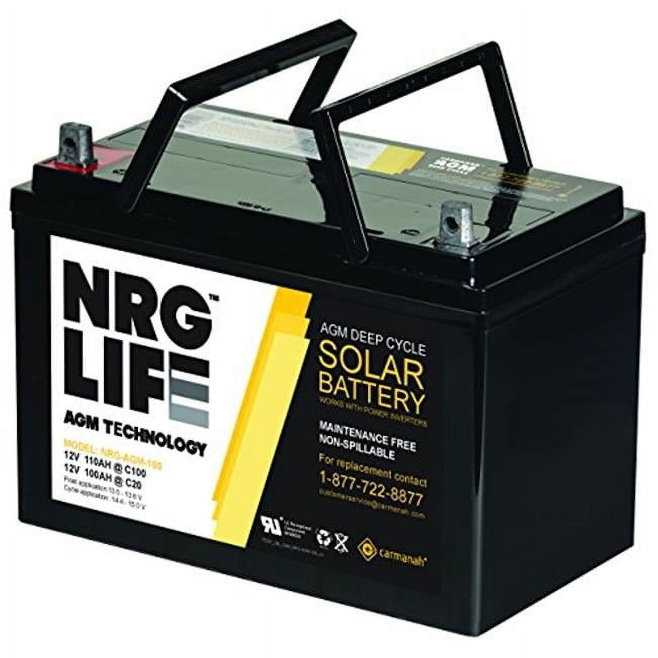 Go Power 100A & 12V AGm Battery for PV Solar & Inverters - Walmart.com