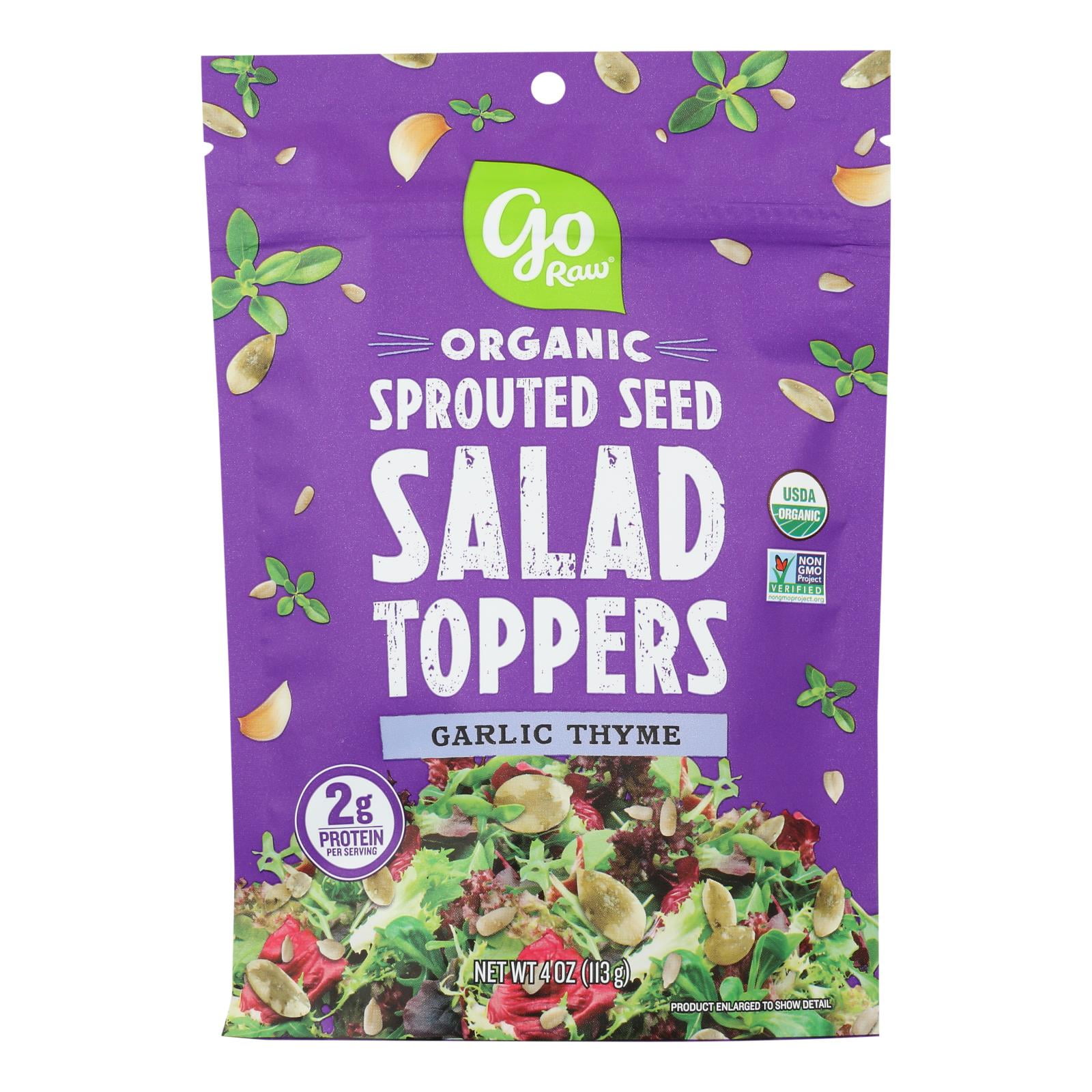 Go Raw - Organic Sprouted Seed Salad Toppers Garlic Thyme - 4 oz ...