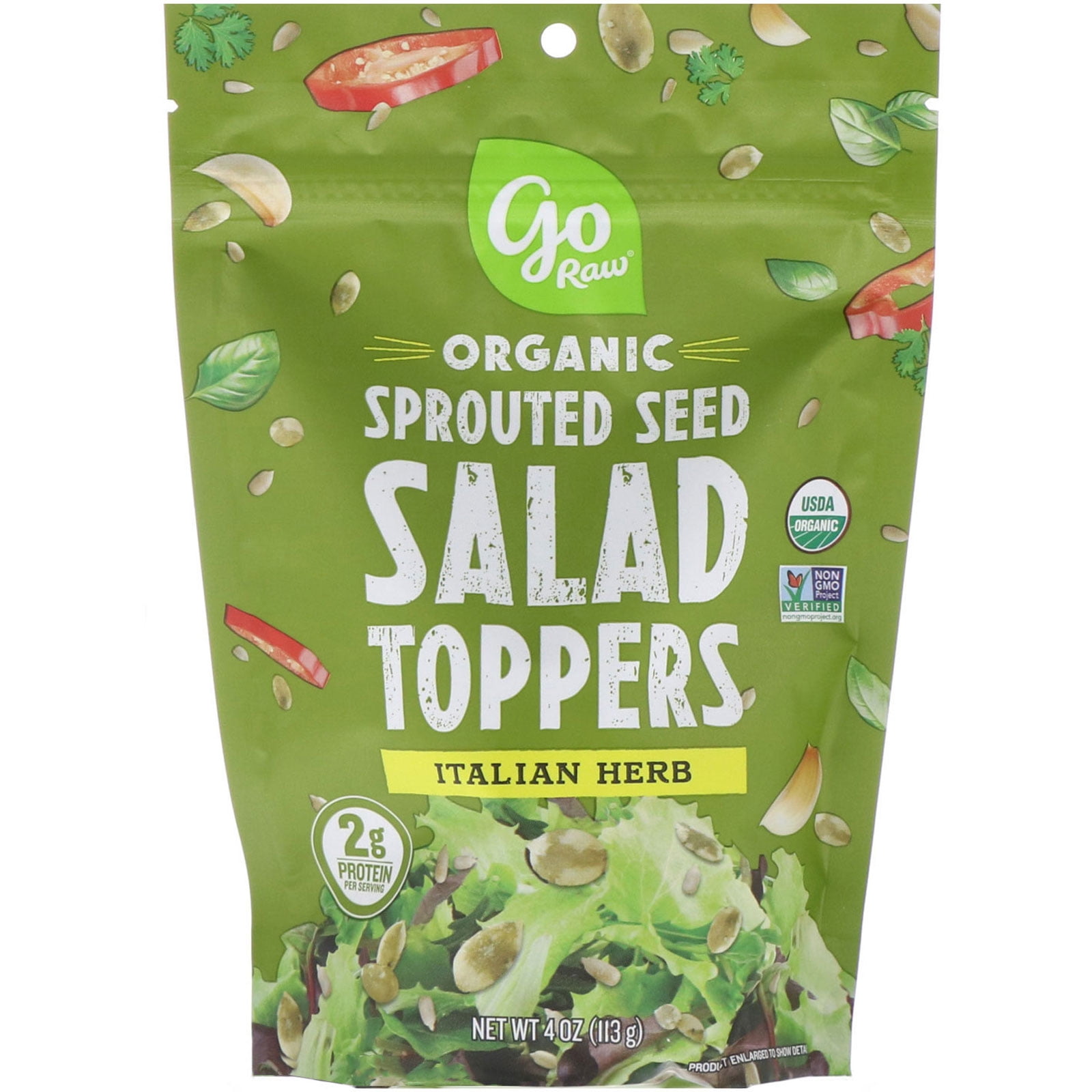 Go Raw - Organic Sprouted Seed Salad Toppers Italian Herb - 4 oz ...