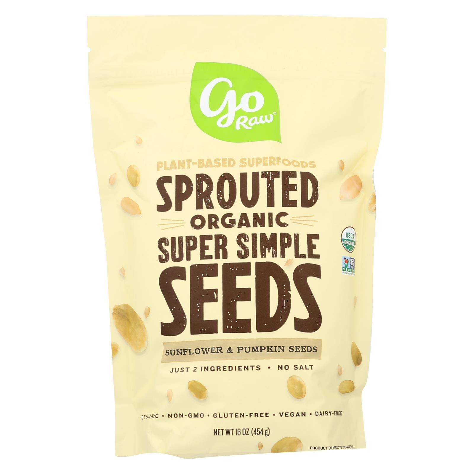 Go Raw Organic Sprouted Super Simple Seeds Sunflower & Pumpkin Seeds 14 ...
