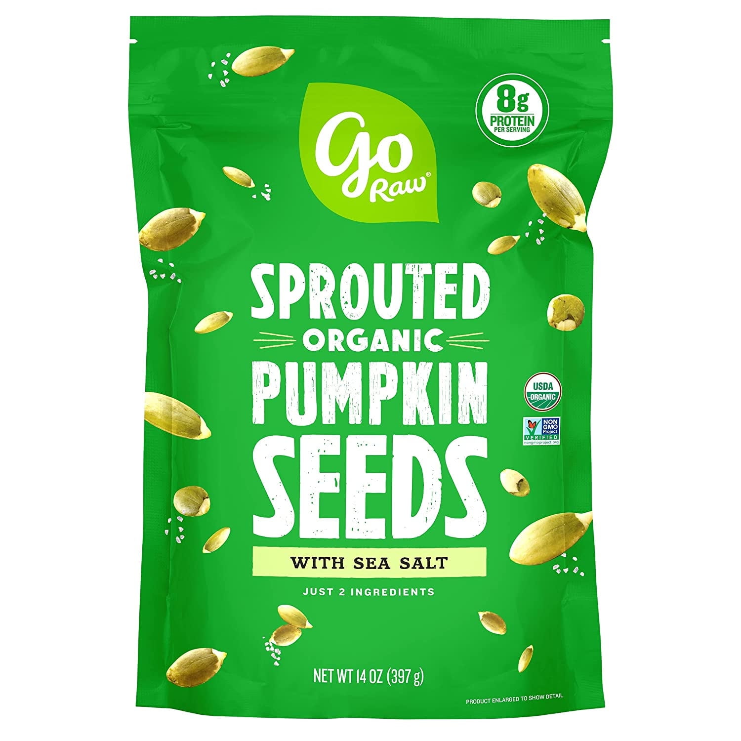 Go Raw Pumpkin Seeds with Sea Salt, Sprouted & Organic, 14 oz. Bag ...