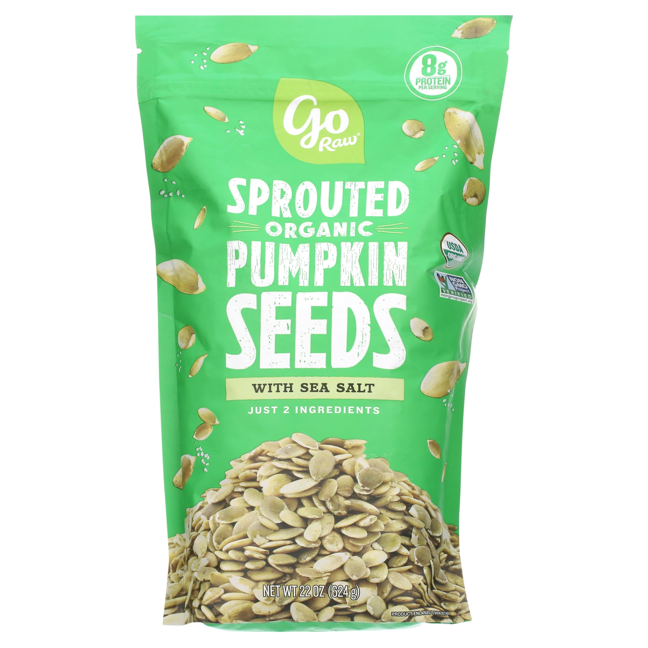 Go Raw Sprouted Organic Pumpkin Seeds with Sea Salt 22 Ounce Bag ...