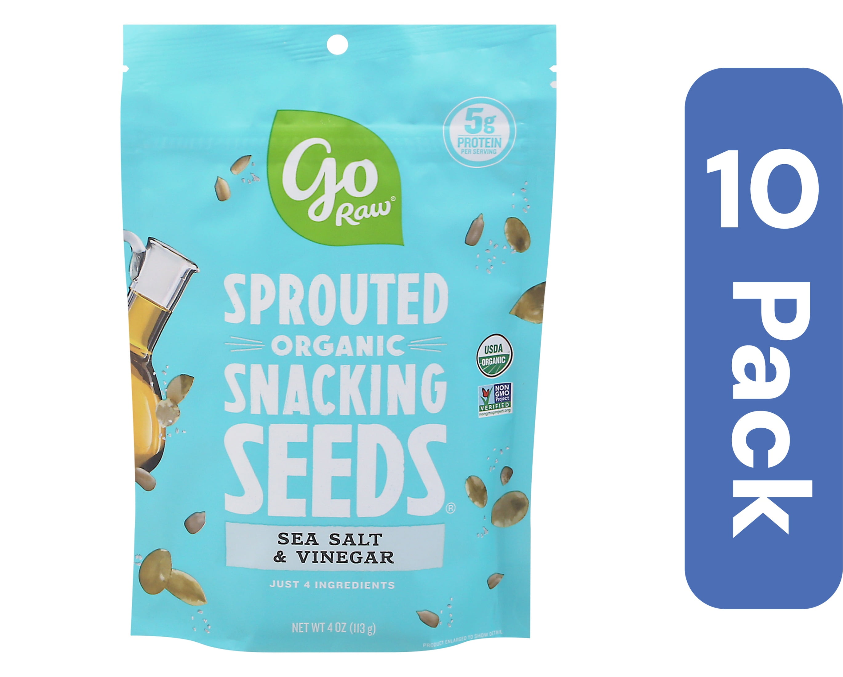 Go Raw Snacking Seeds Lightly Salted Vinegar 4 oz (Pack Of 10 ...