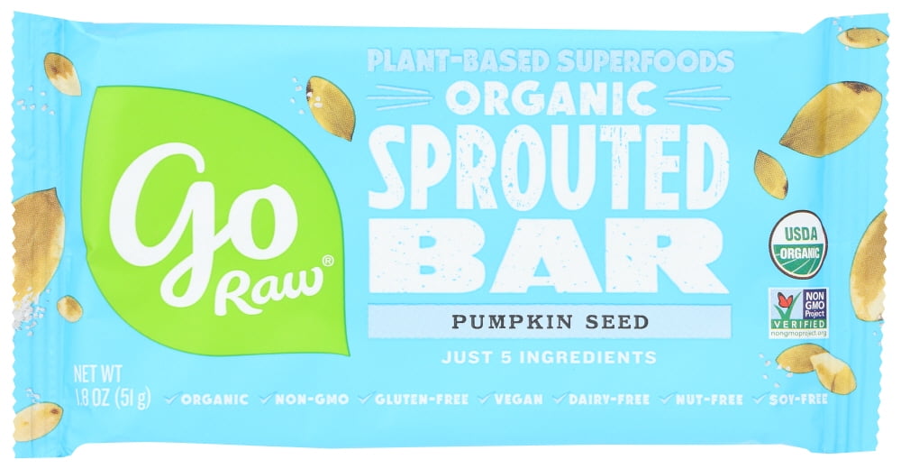 Go Raw Sprouted Bar, Pumpkin Seed, 1.8 Oz, Pack Of 20 - Walmart.com