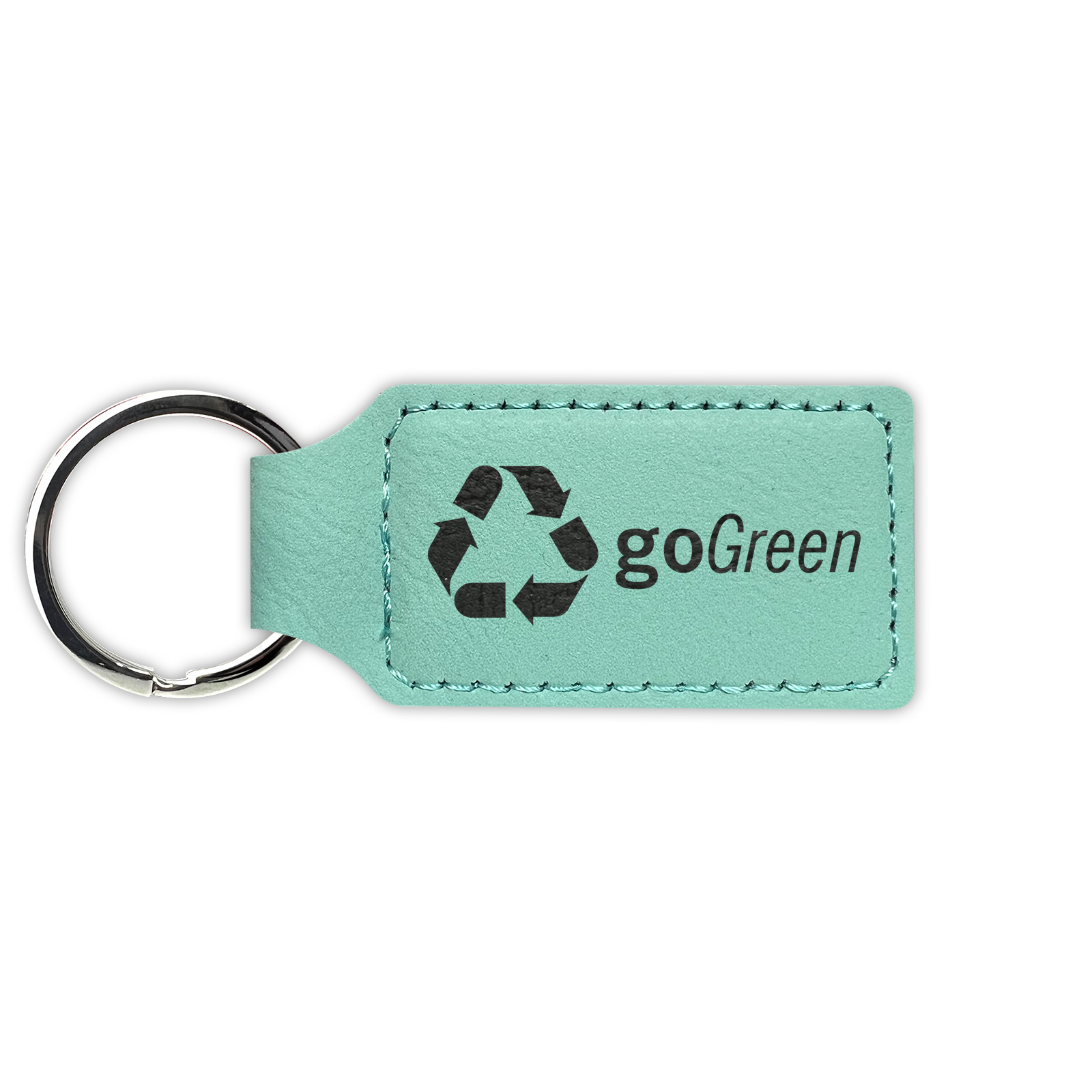 Go Recycle Keychain Leatherette Rectangle - Laser Engraved - Many ...
