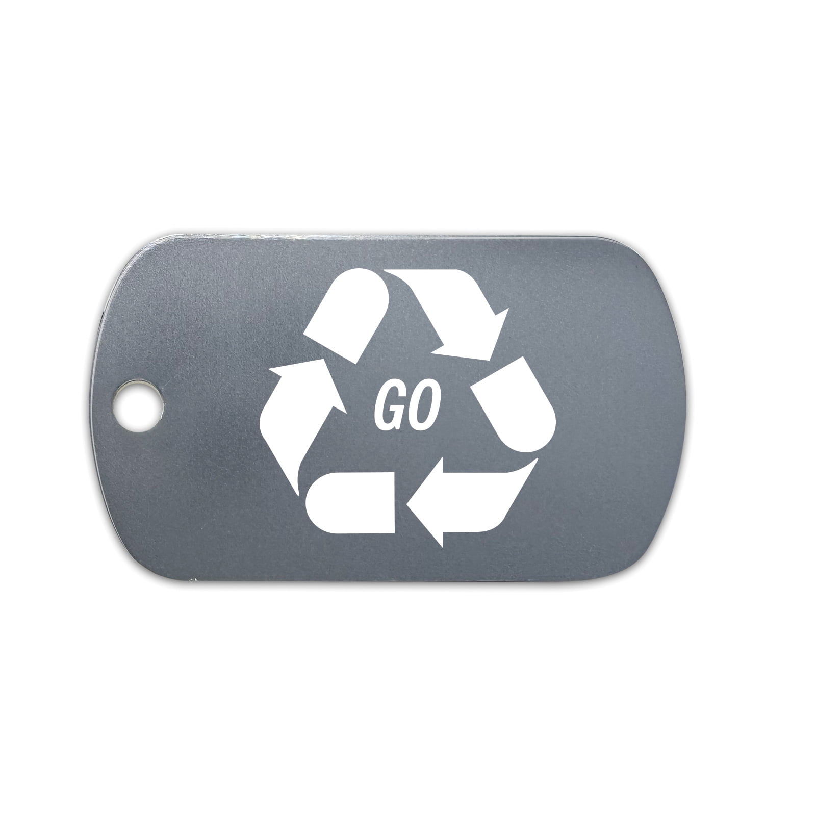 Go Recycle V2 GI Dog Tag Aluminum Keychain environmental - Silver ...