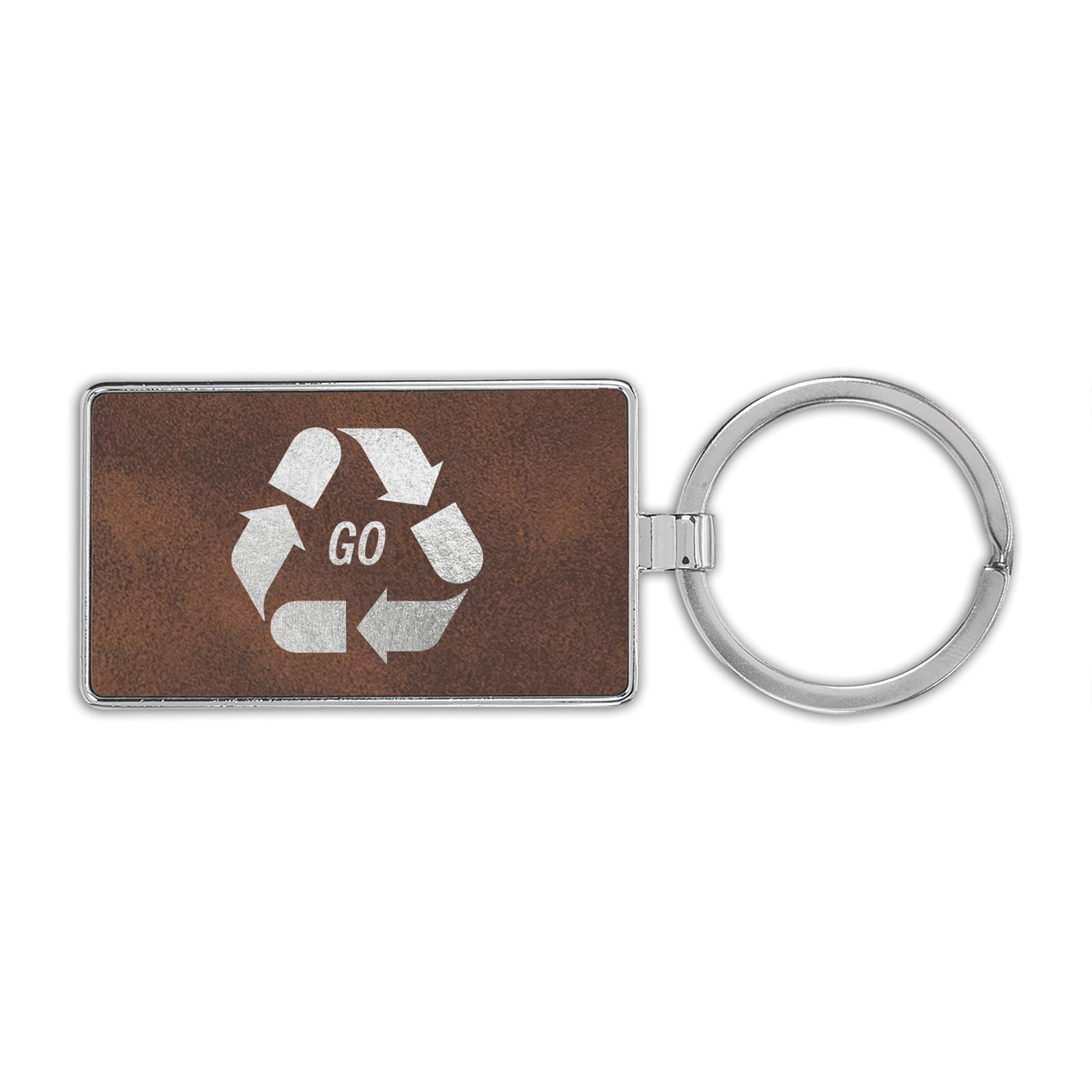 Go Recycle V2 Premium Leatherette Keychain environmental - Rustic ...