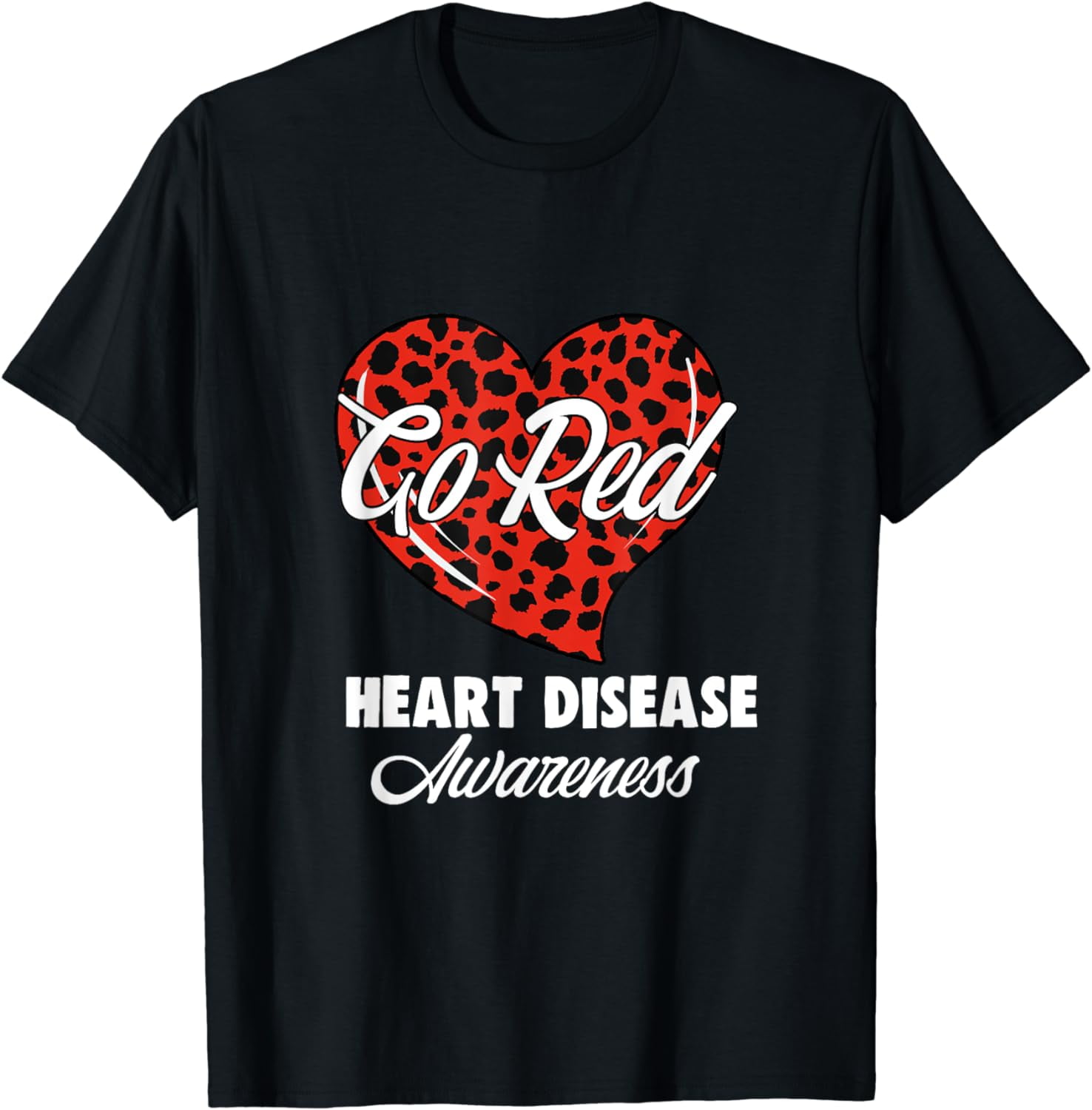 Go Red For Womens Heart Disease Awareness Month Leopard T-Shirt ...