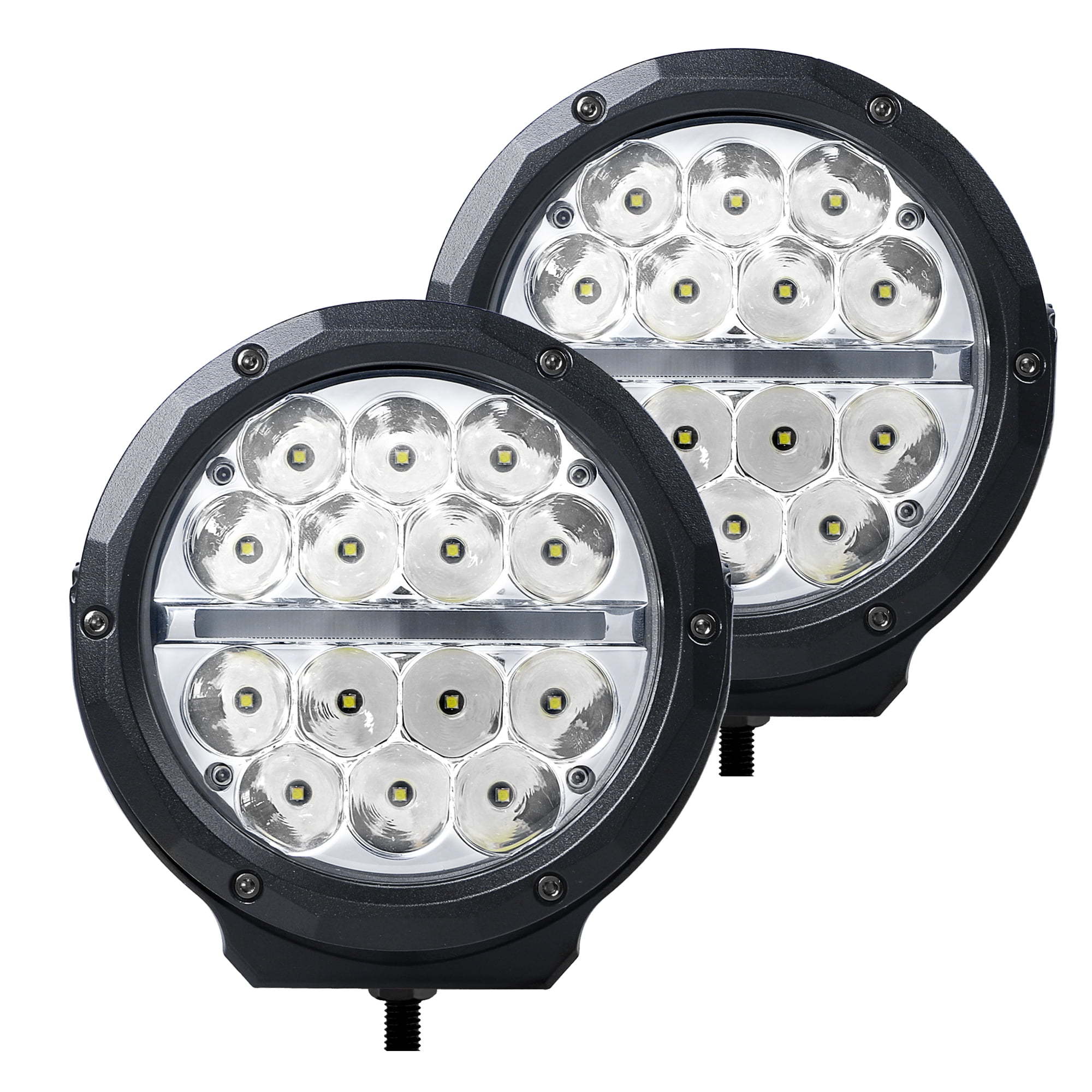 Go Rhino 750700623DRS Bright Series - Two Round 6" LED Driving Light ...