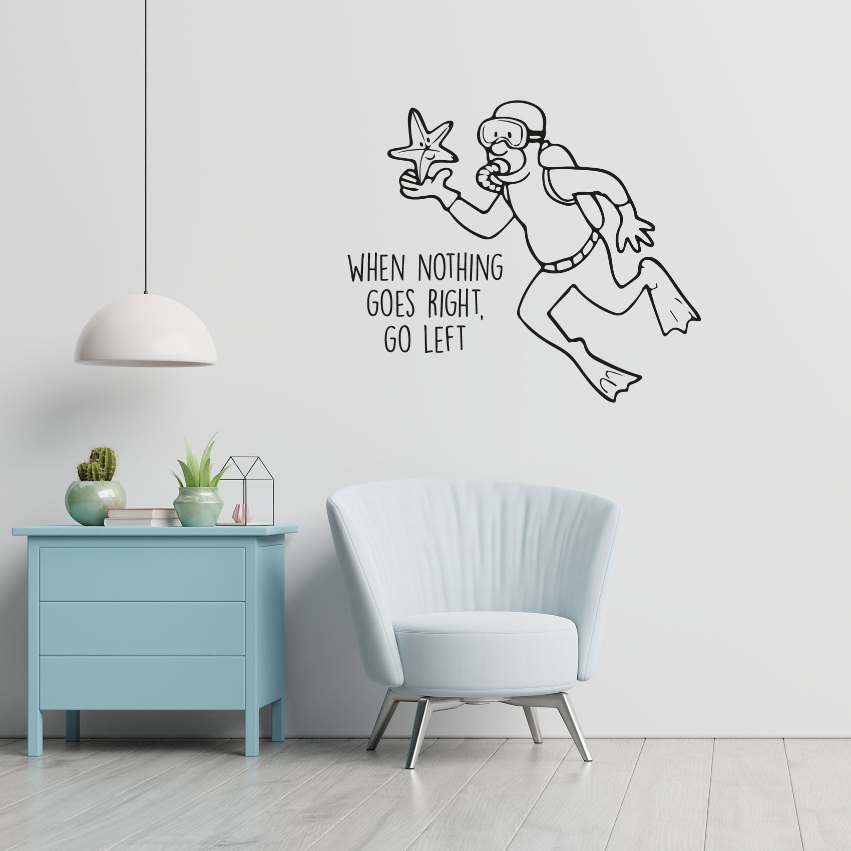 Go Right Life Quote Snorkeling Snorkel Diving Swimming Underwater Vinyl ...