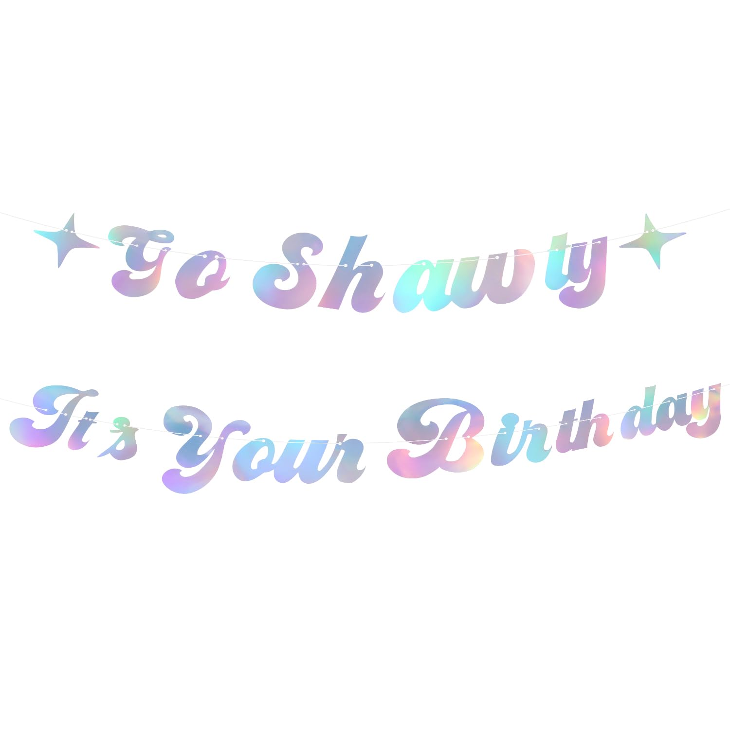 Go Shawty It's Your Birthday Banner, Pre-Strung Iridescent Hip Hop ...