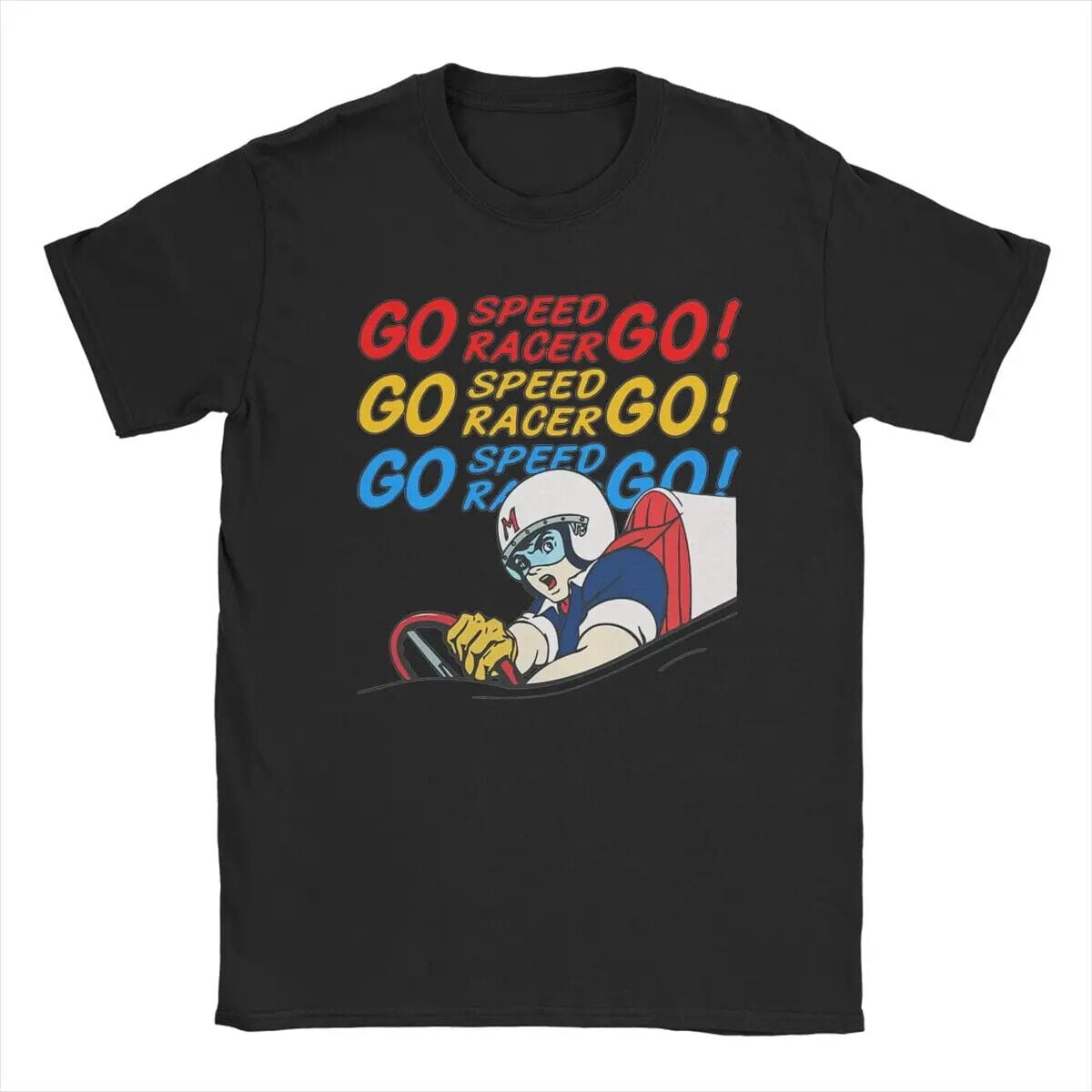 Go Speed Speed Racer T-Shirts for Men Cool Cotton Tee Shirt Crew Neck ...