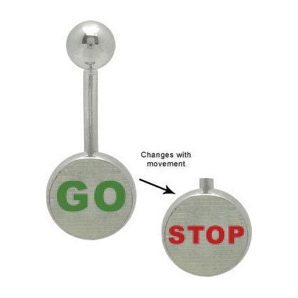 Go Stop Hologram Logo Belly Ring 14G - Walmart.com