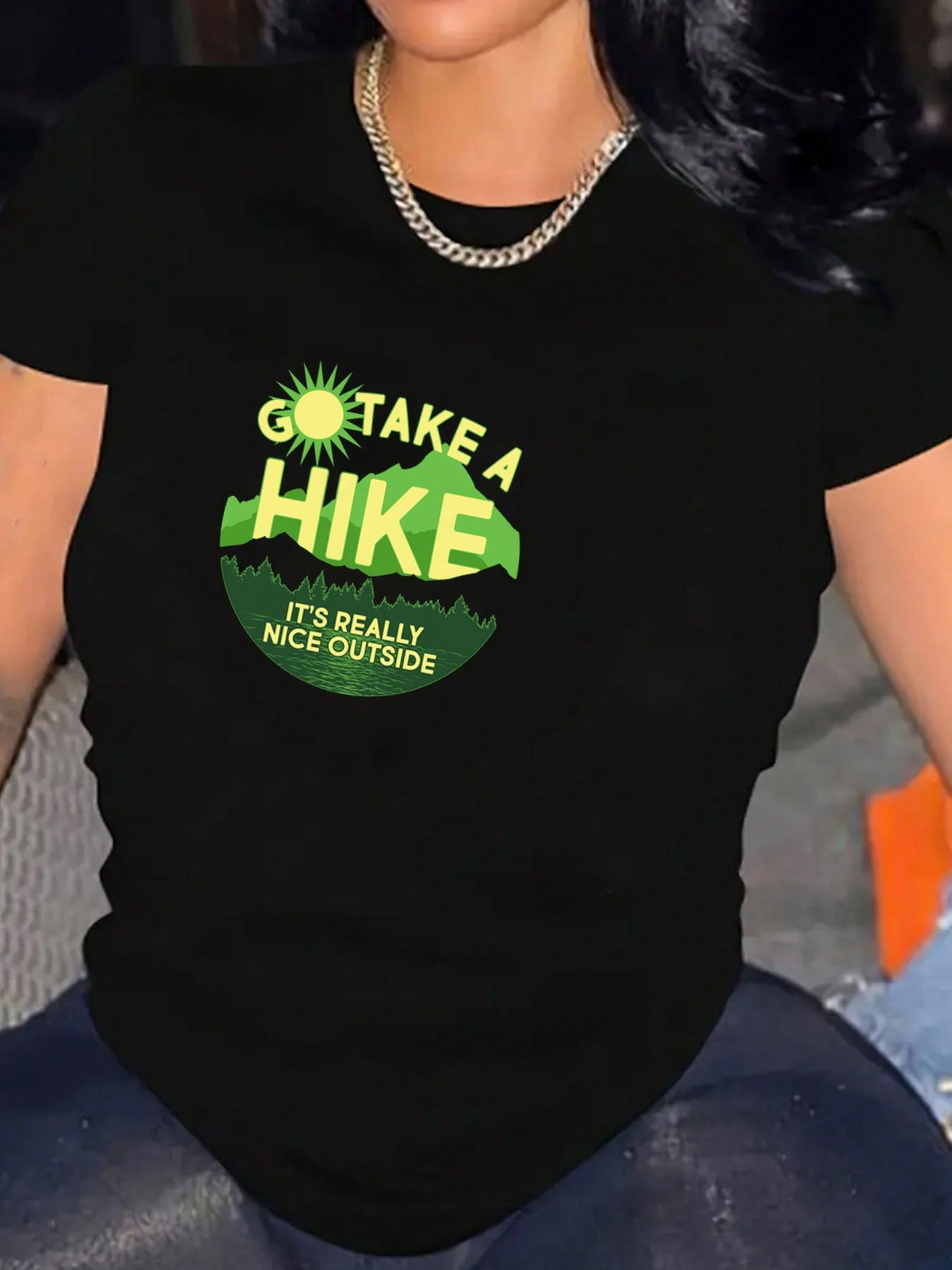 Go Take A Hike Quote Women Outdoor Short Sleeve Casual Graphic T-Shirt ...