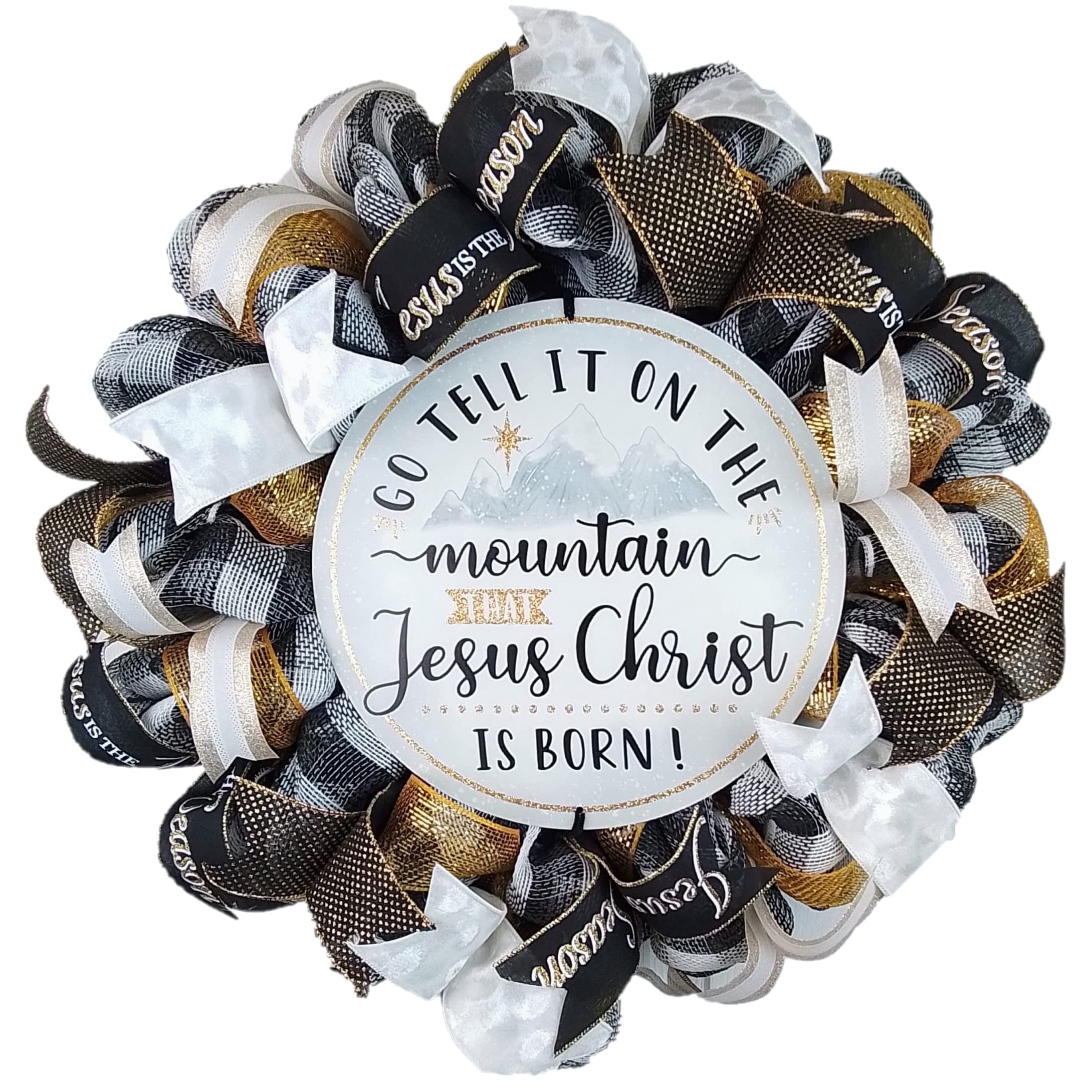 Go Tell it on the Mountain that Jesus Christ is Born Christmas Wreath ...