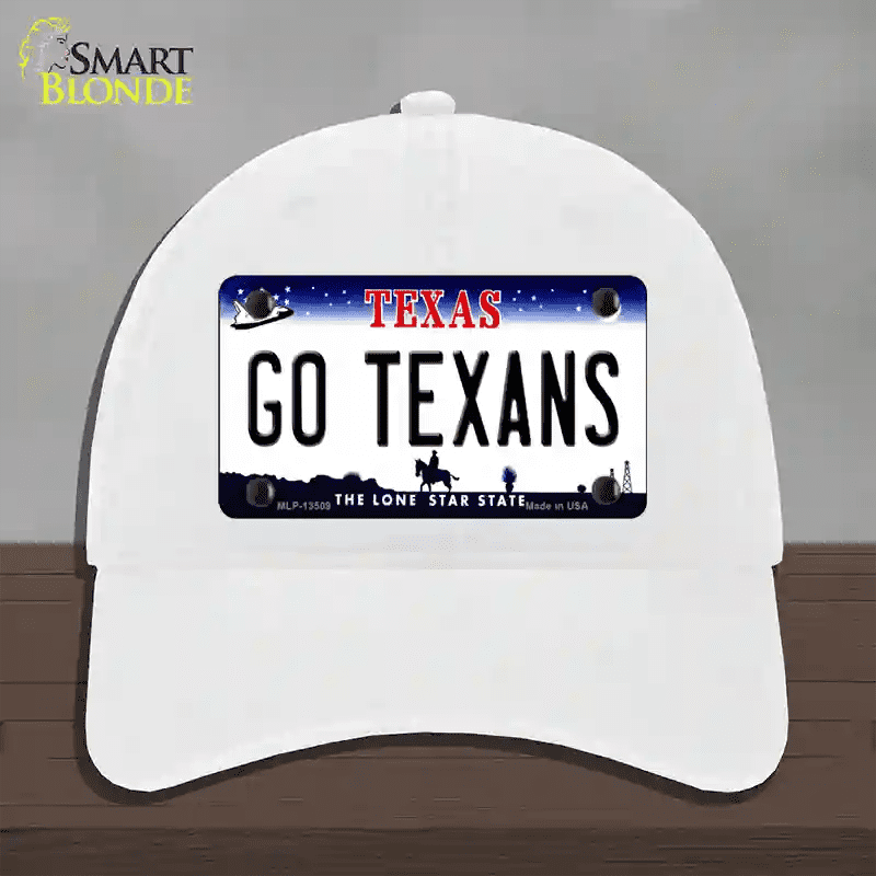 Go Texans Novelty License Plate Hat Tag Unconstructed Cotton White ...