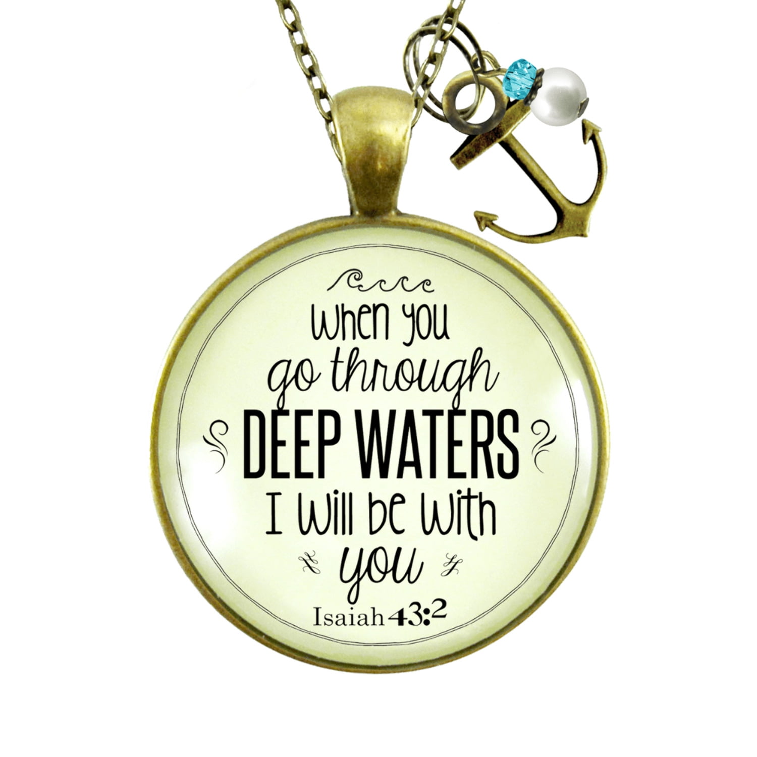 Go Through Deep Waters Necklace Gutsy Goodness Female Adult Bronze ...
