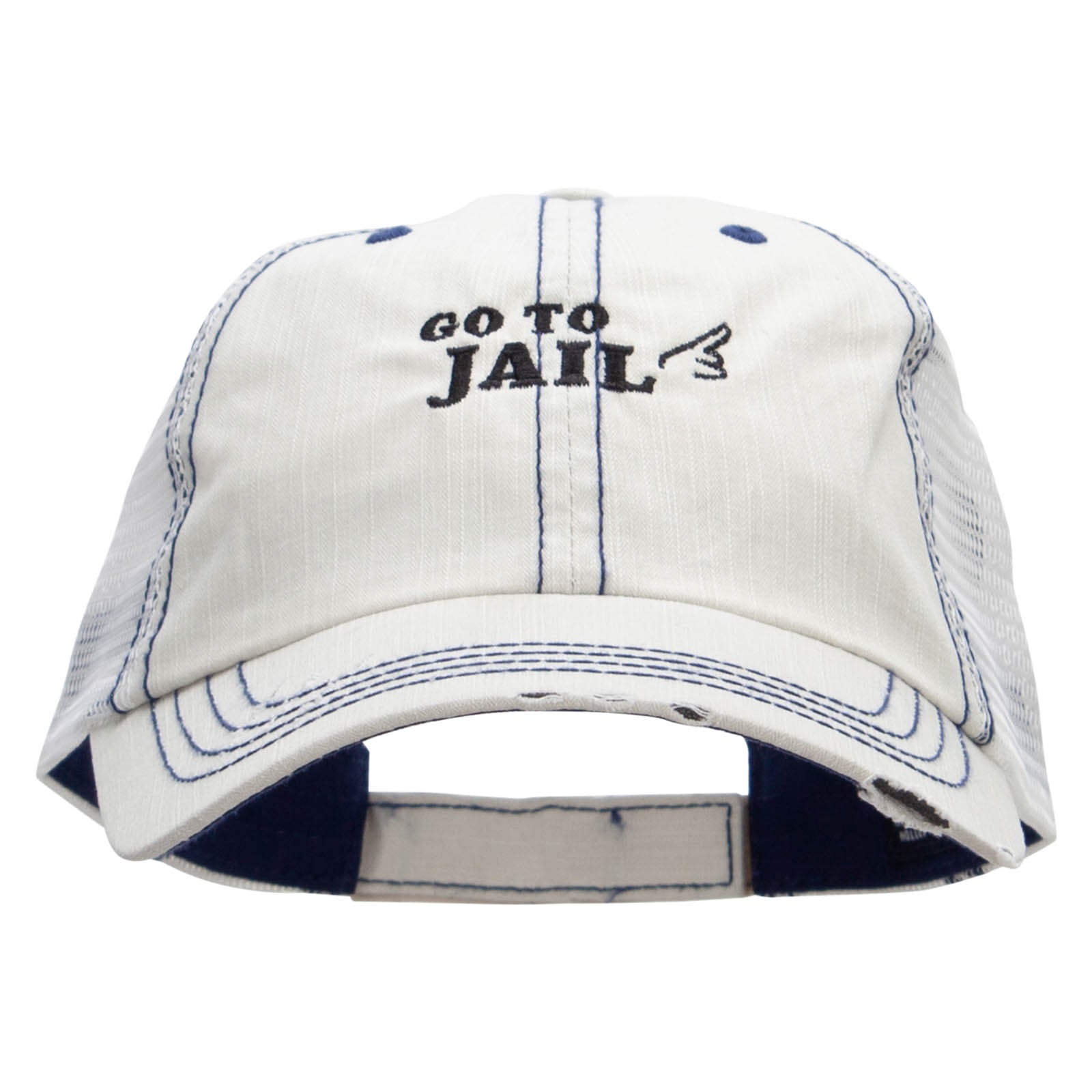 Go To Jail Embroidered Low Profile Special Cotton Mesh Cap - Putty OSFM ...