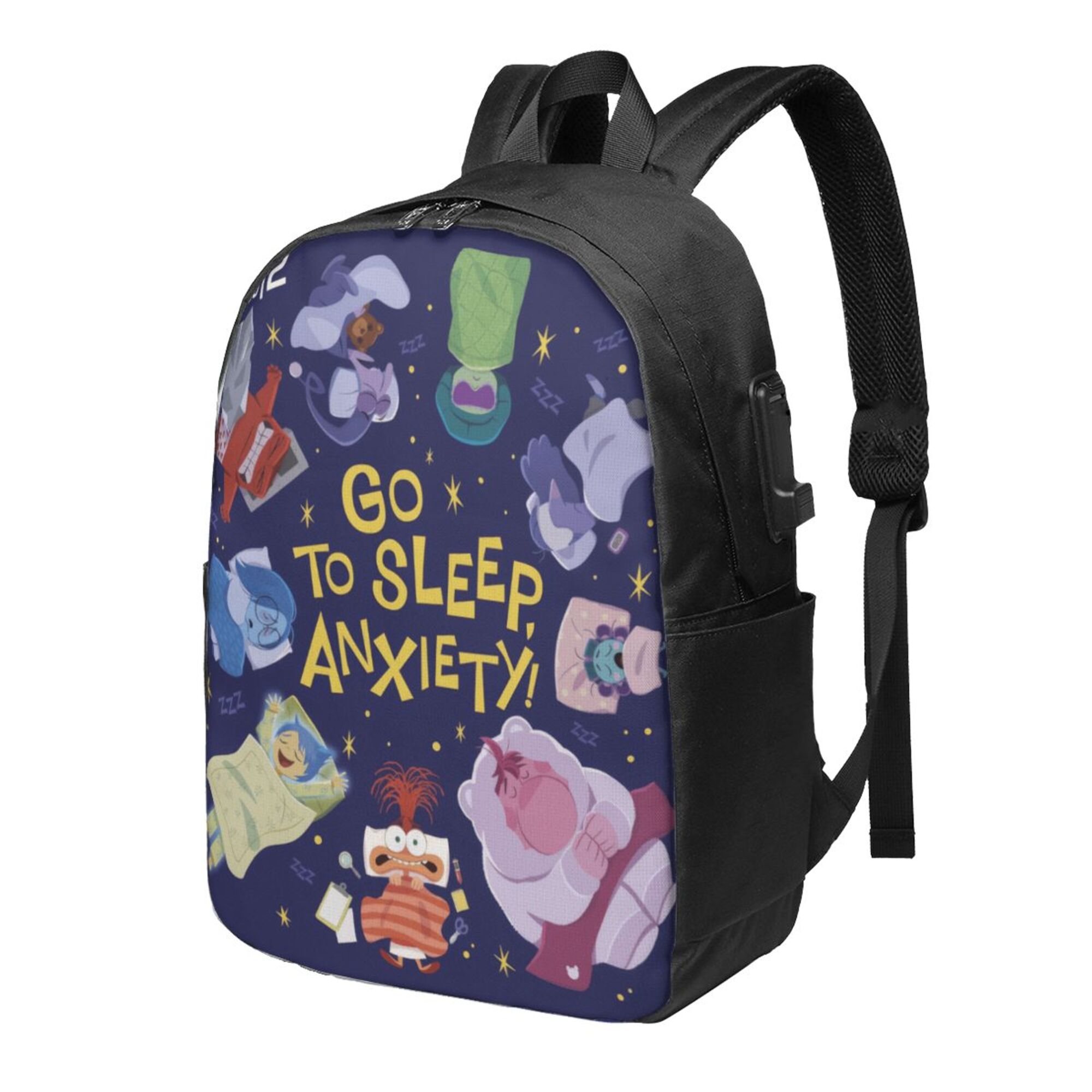 Go To Sleep Anxirty Inside Out Laptop Backpack with USB Charging ...