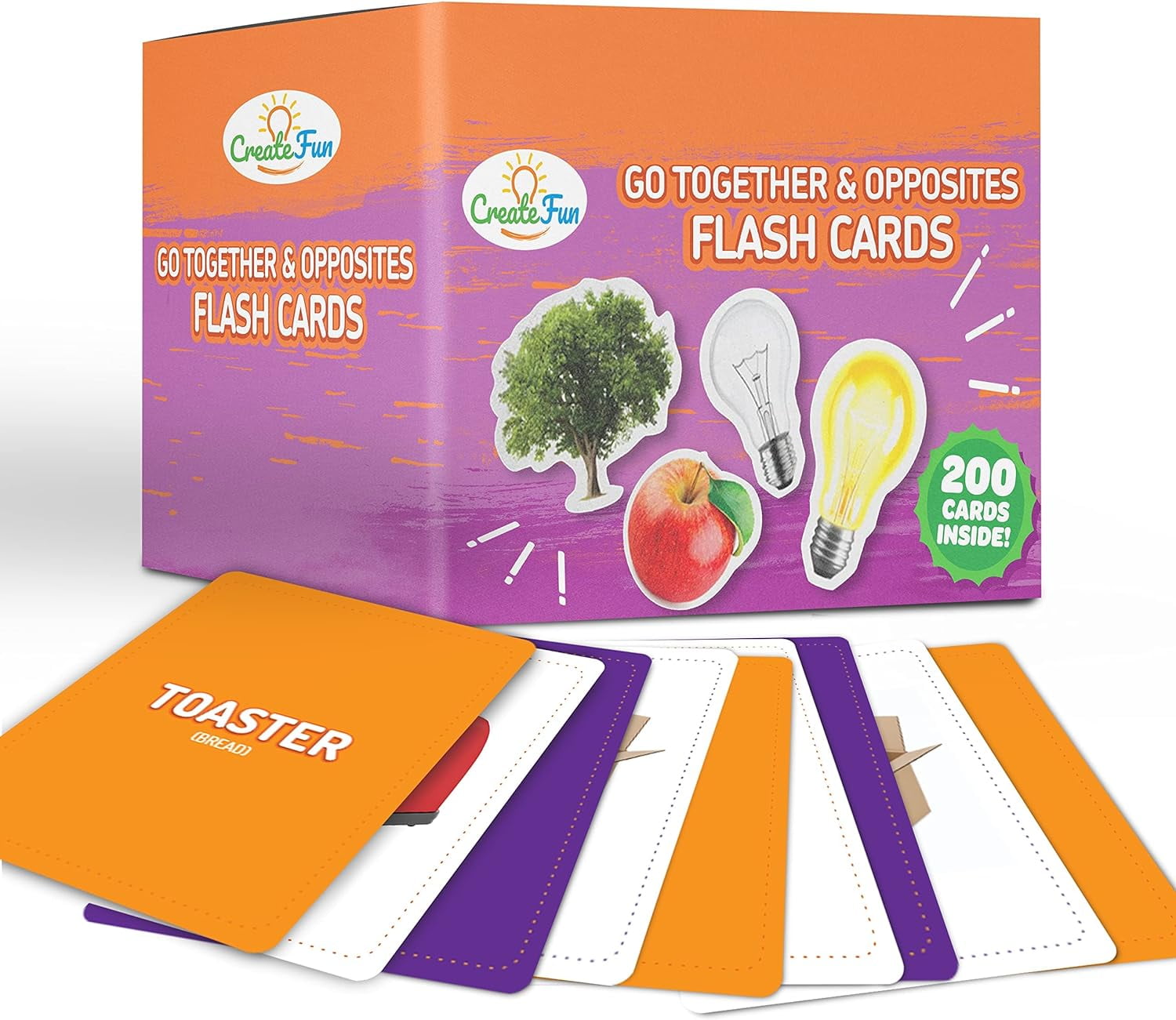 Go Together and Opposites Flash Cards Set - 200 Photo Cards with 7 ...