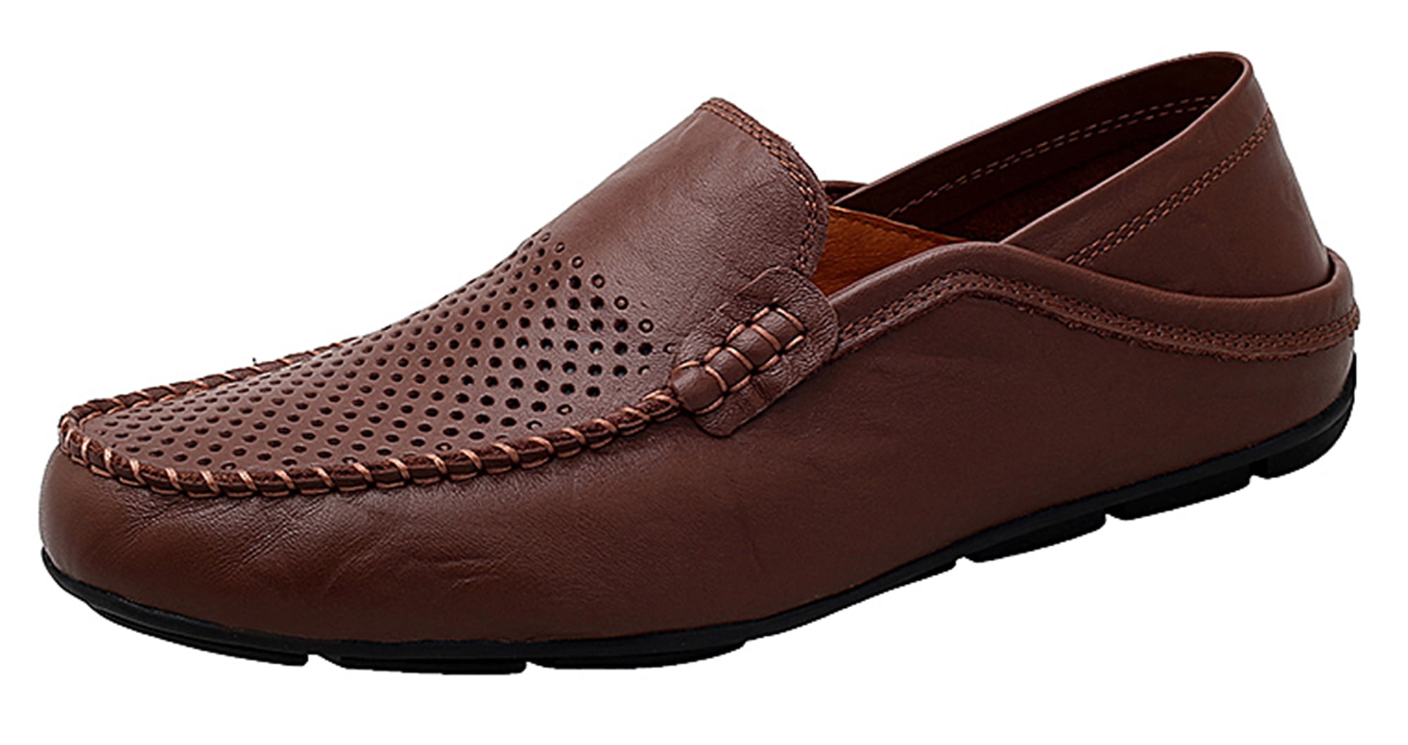 Go Tour Men's Premium Genuine Hand-made Leather Casual Slip on Loafers ...