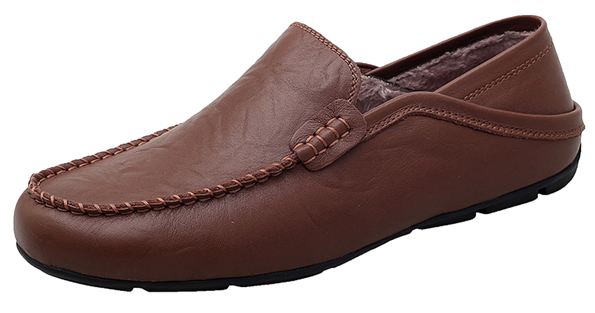 Go Tour Men's Premium Genuine Hand-made Leather Casual Slip on Loafers ...